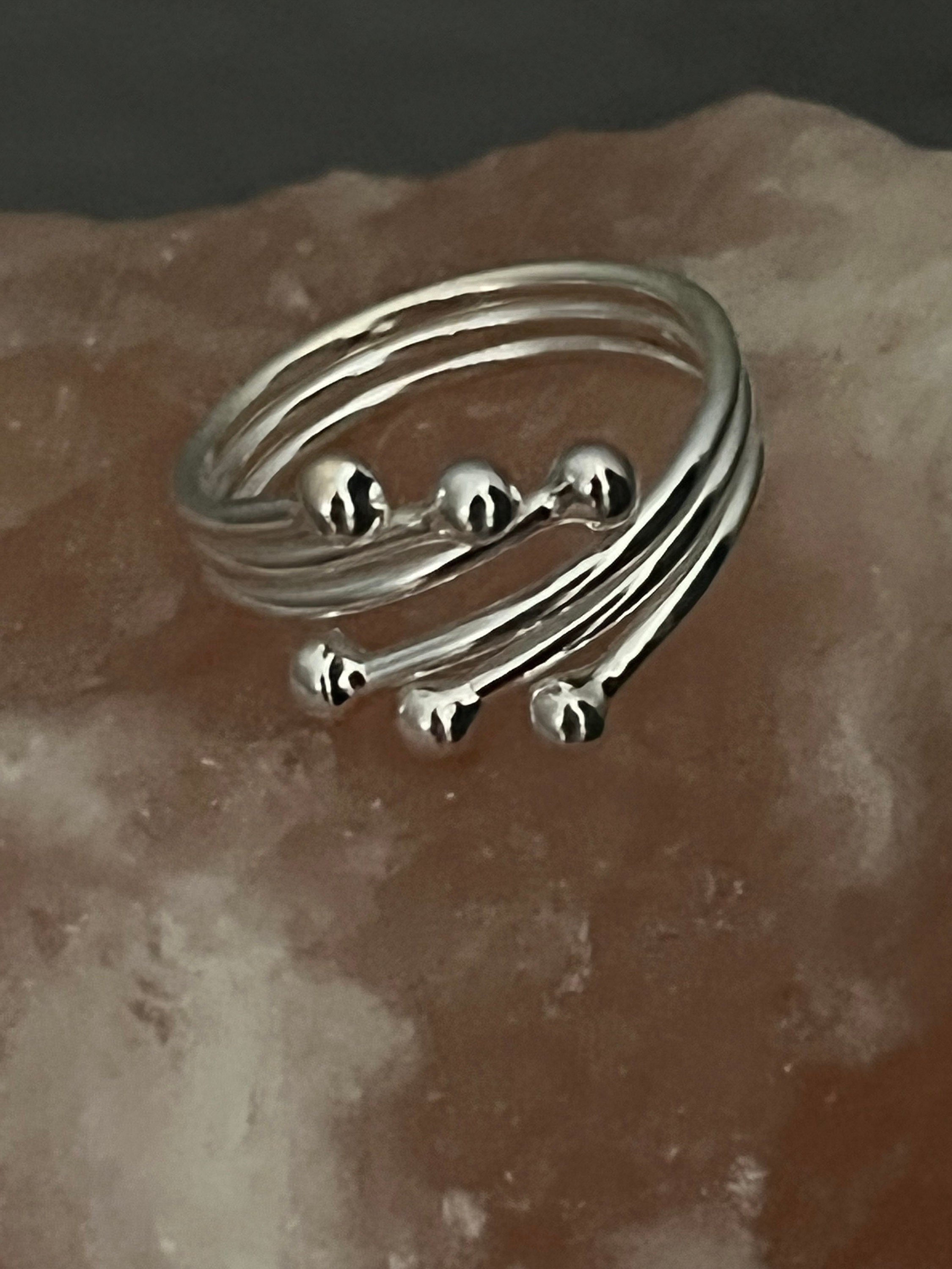 Sterling Silver Ball Wrap Ring: Size 6 & 7 - Etsy