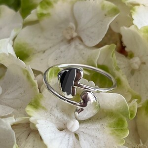 Double Heart Sterling Silver Adjustable Ring: Dainty Love Jewelry - Etsy