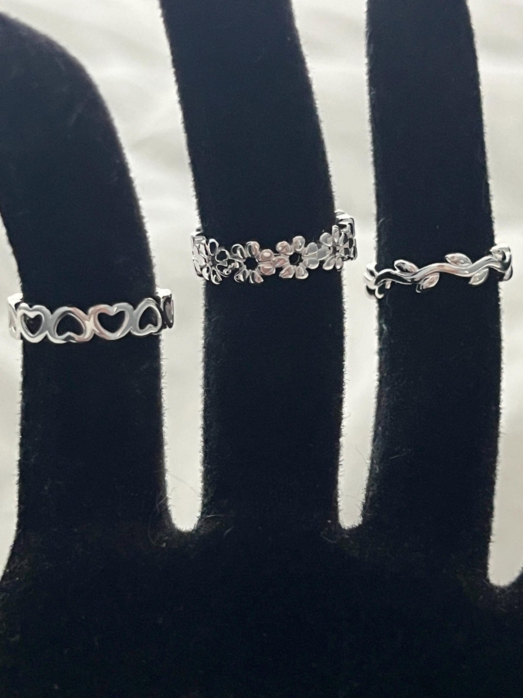 Sterling Silver Adjustable Toe Rings: Floral, Heart, Leaf Designs - Etsy