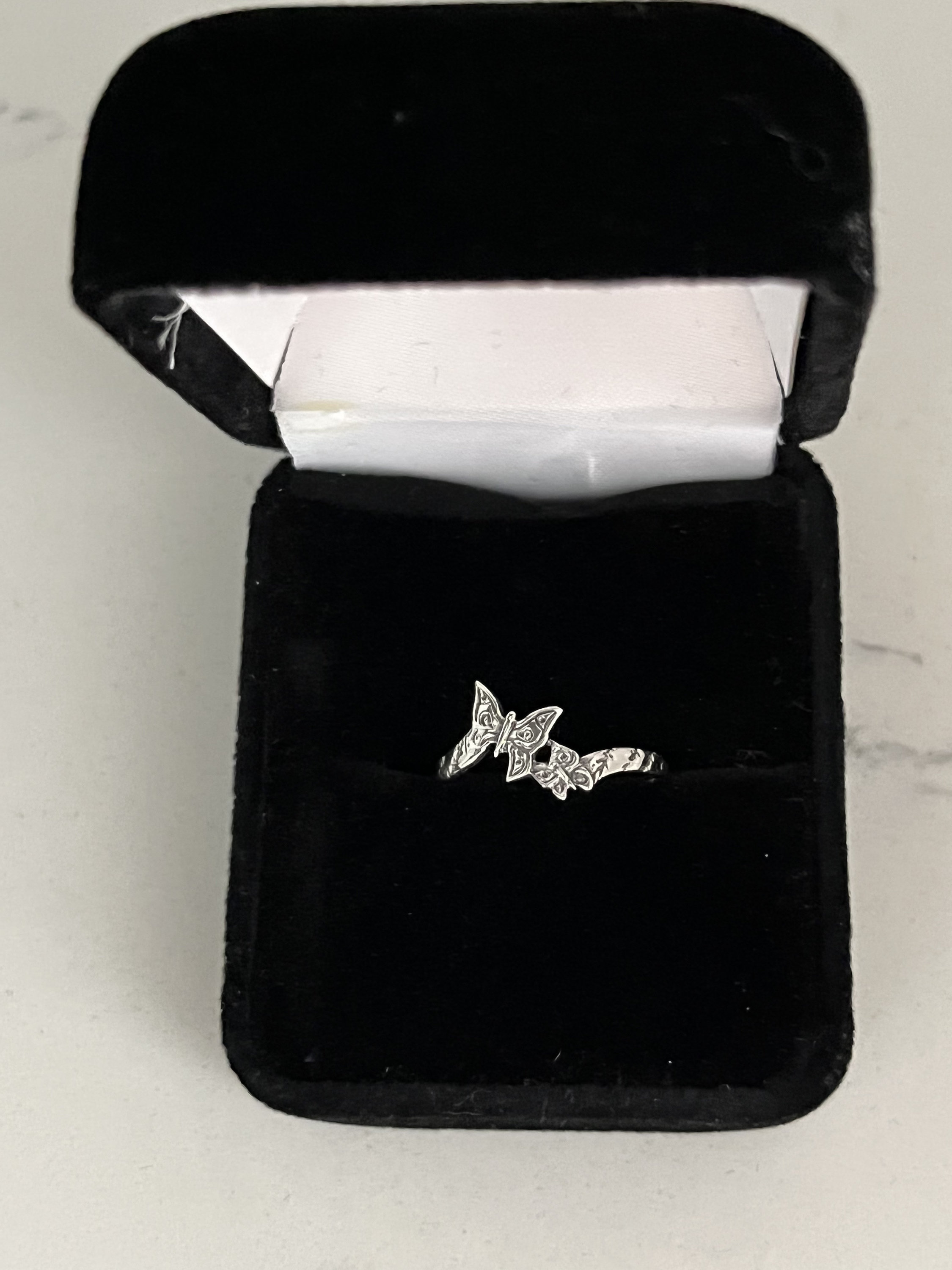 Sterling Silver Butterfly Ring, Butterfly Stacking Ring, Insect Ring ...