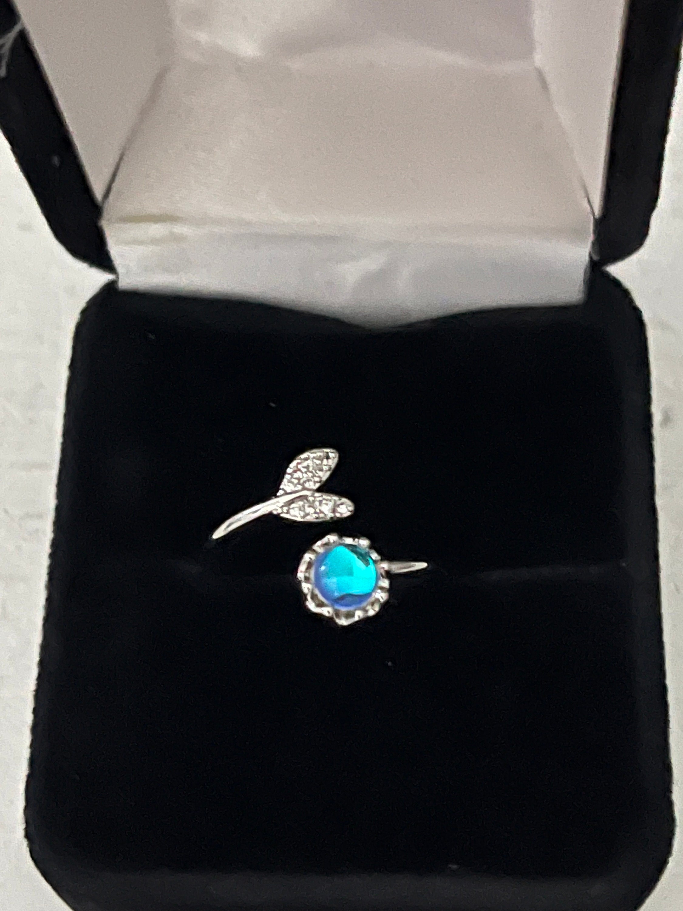 Cute Elegant Rhinestones Mermaid Shaped Zircon Ring, Adjustable Mermaid ...