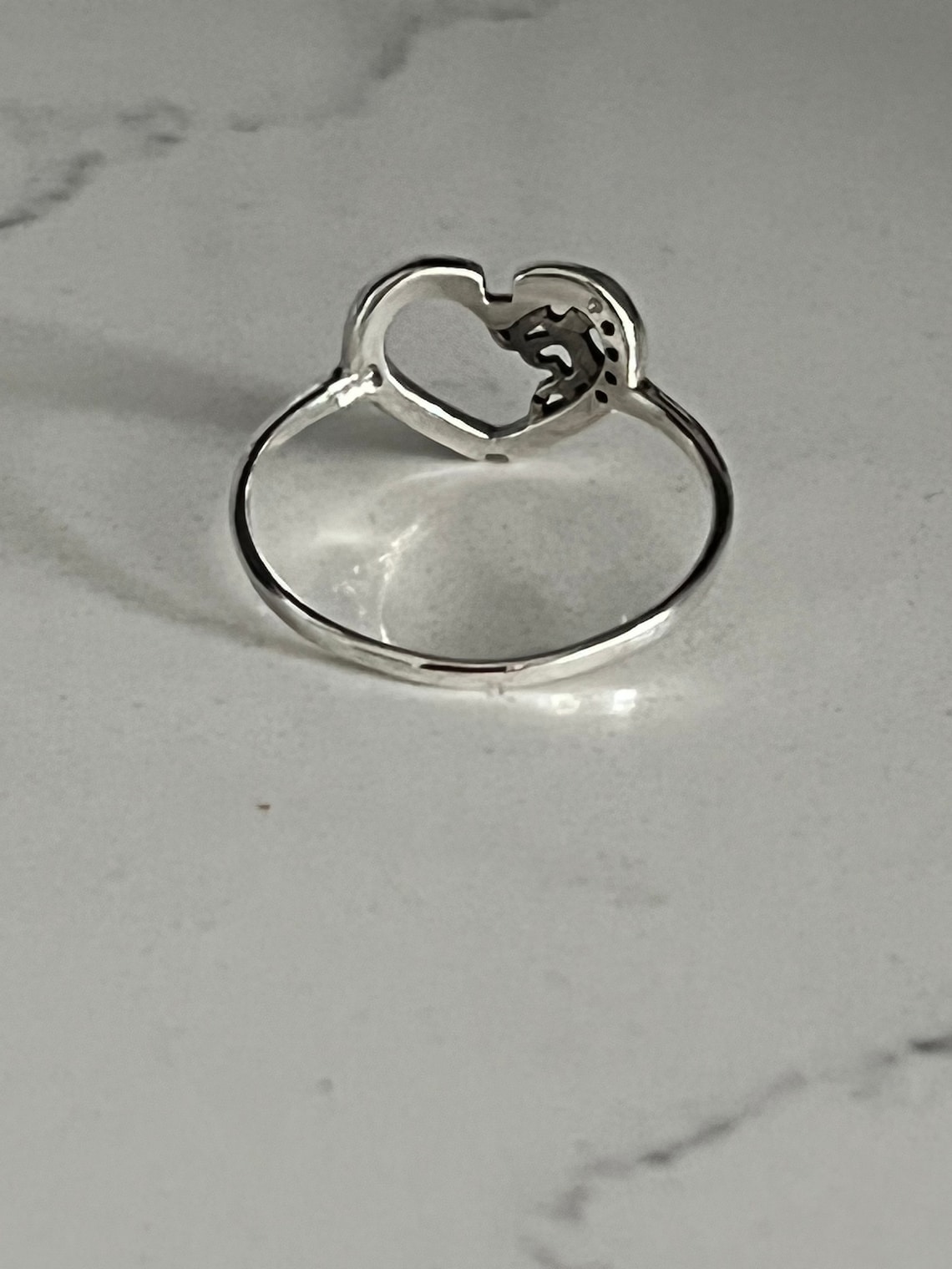 Love Heart Oxidized Sterling Silver Ring, Statement Ring, for Her - Etsy