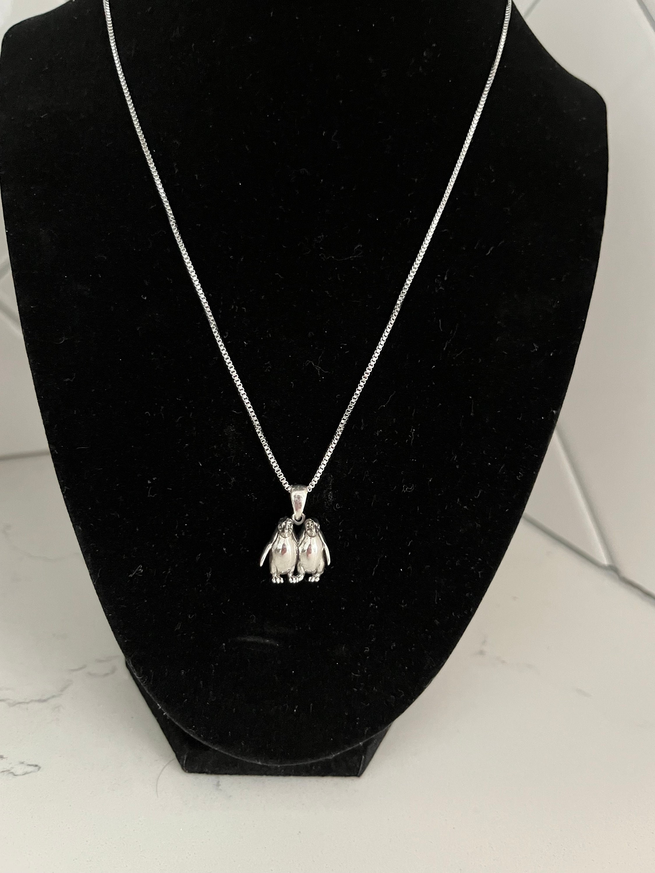 Sterling Silver Penguin Friends Keeping Warm Pendant, Penguin Friends ...