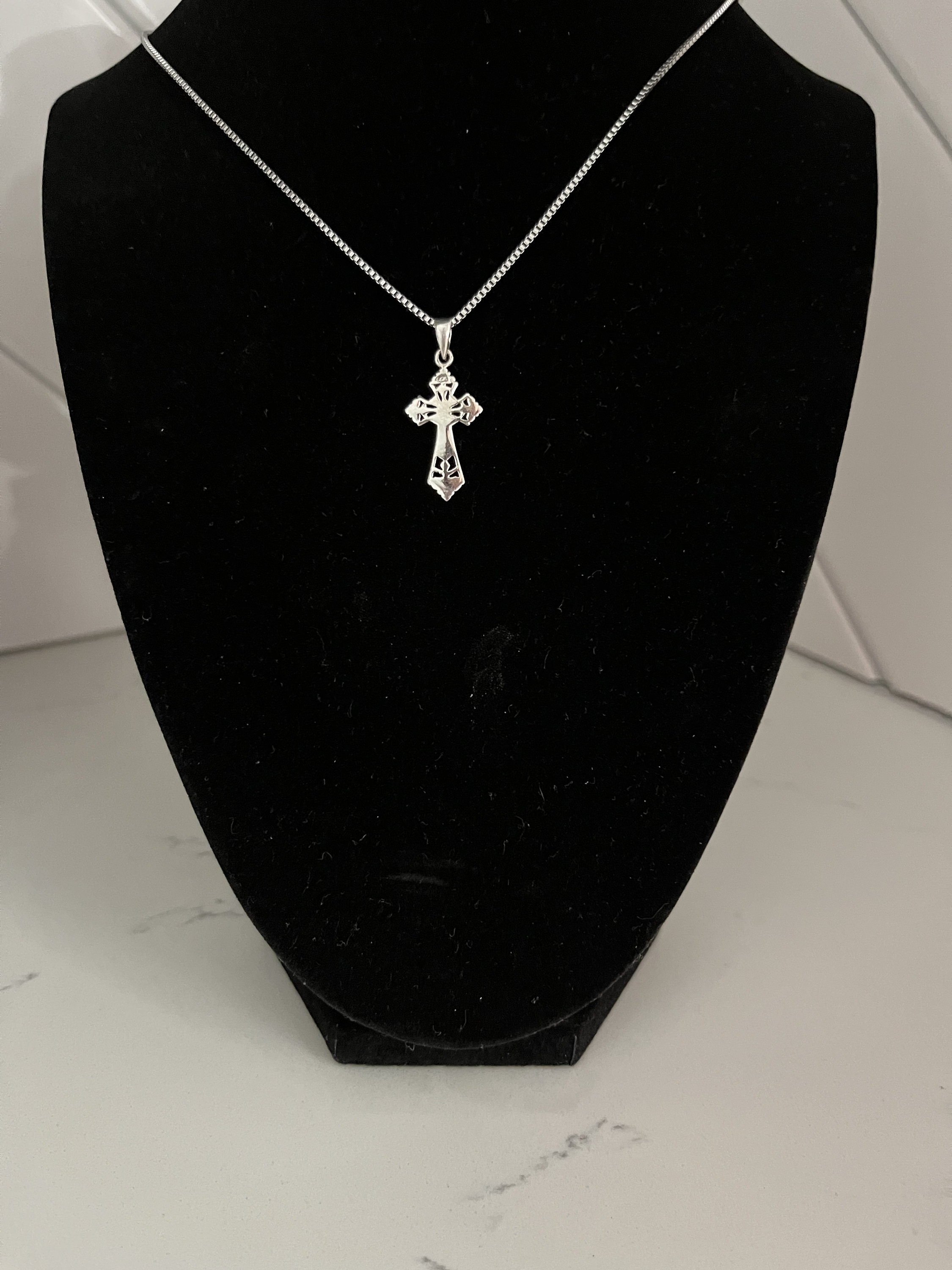 Sterling Silver Victorian Filigree Cross Pendant Necklace - Etsy
