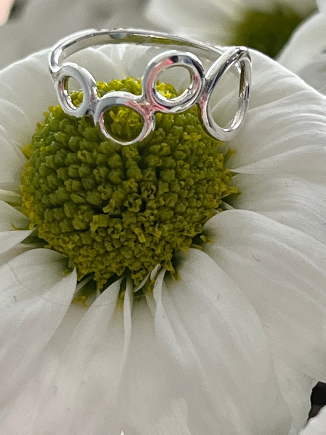 Sterling Silver High Polish Modern Circles Ring, Statement Ring, Three Circles Ring, Shiny ...