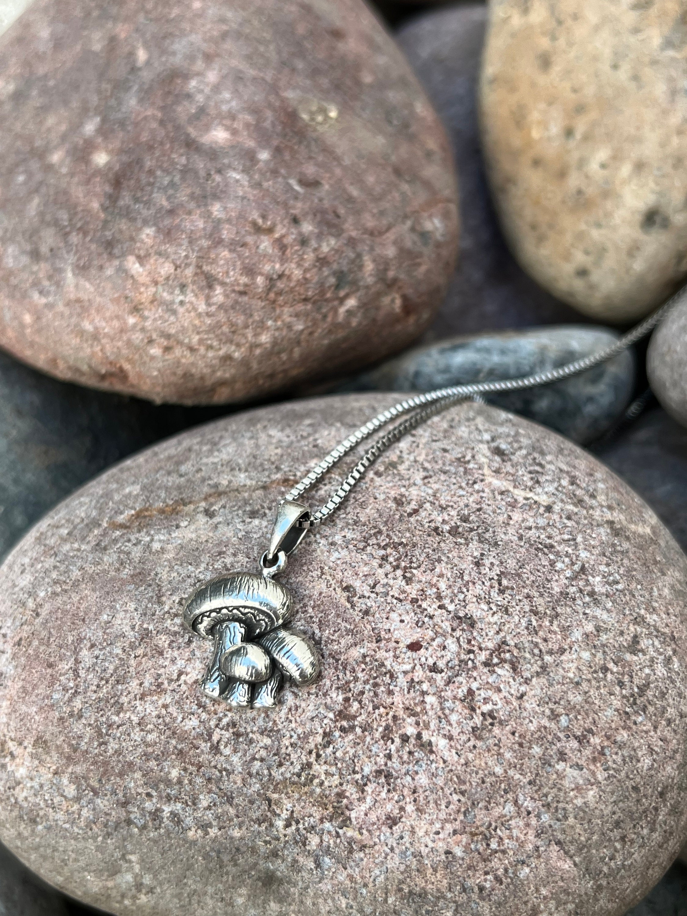 Sterling Silver Mushroom Family Pendant Silver Mushroom - Etsy
