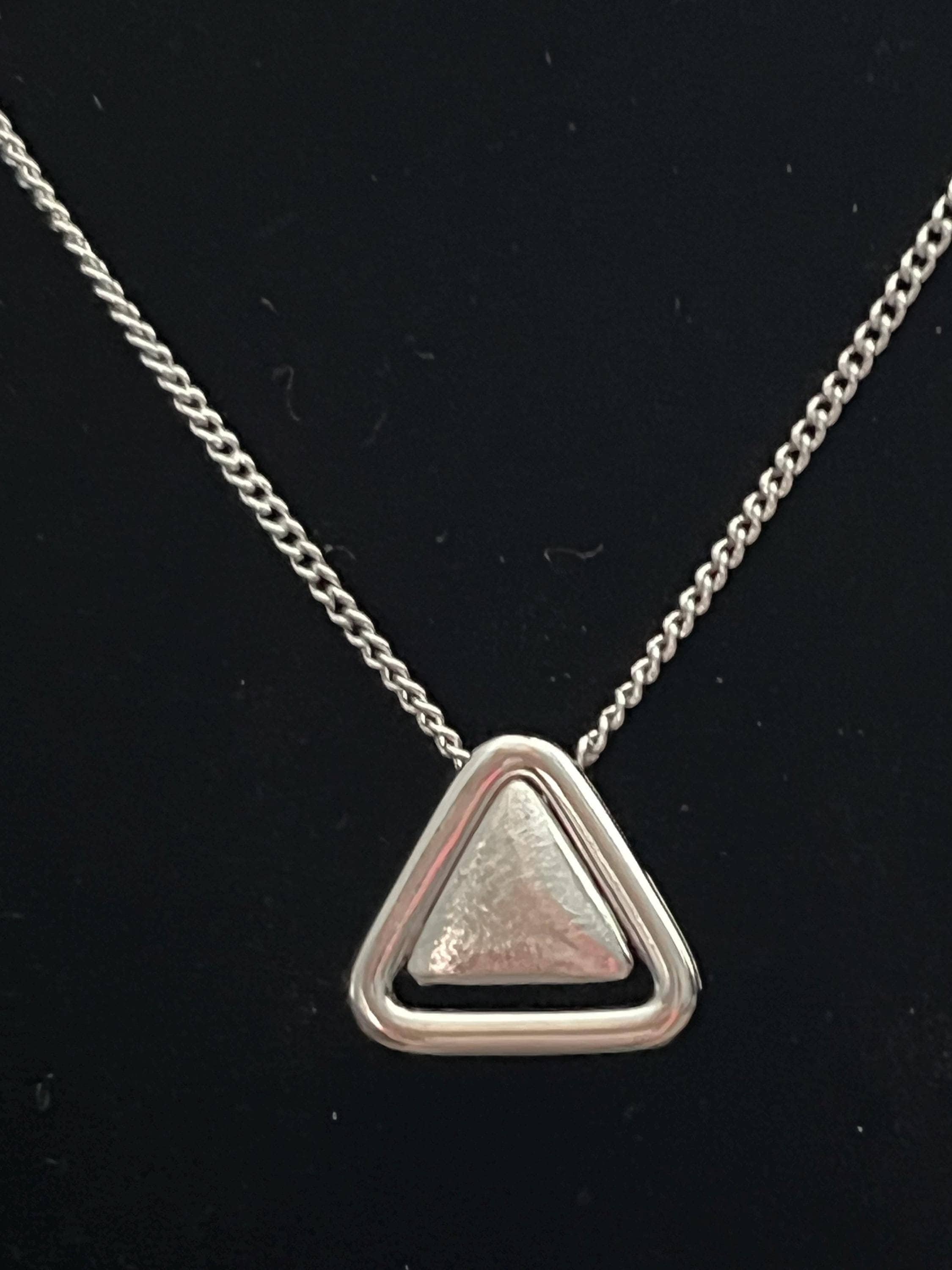 925 Sterling Silver Triangle Necklace: Minimalist Clavicle Chain - Etsy