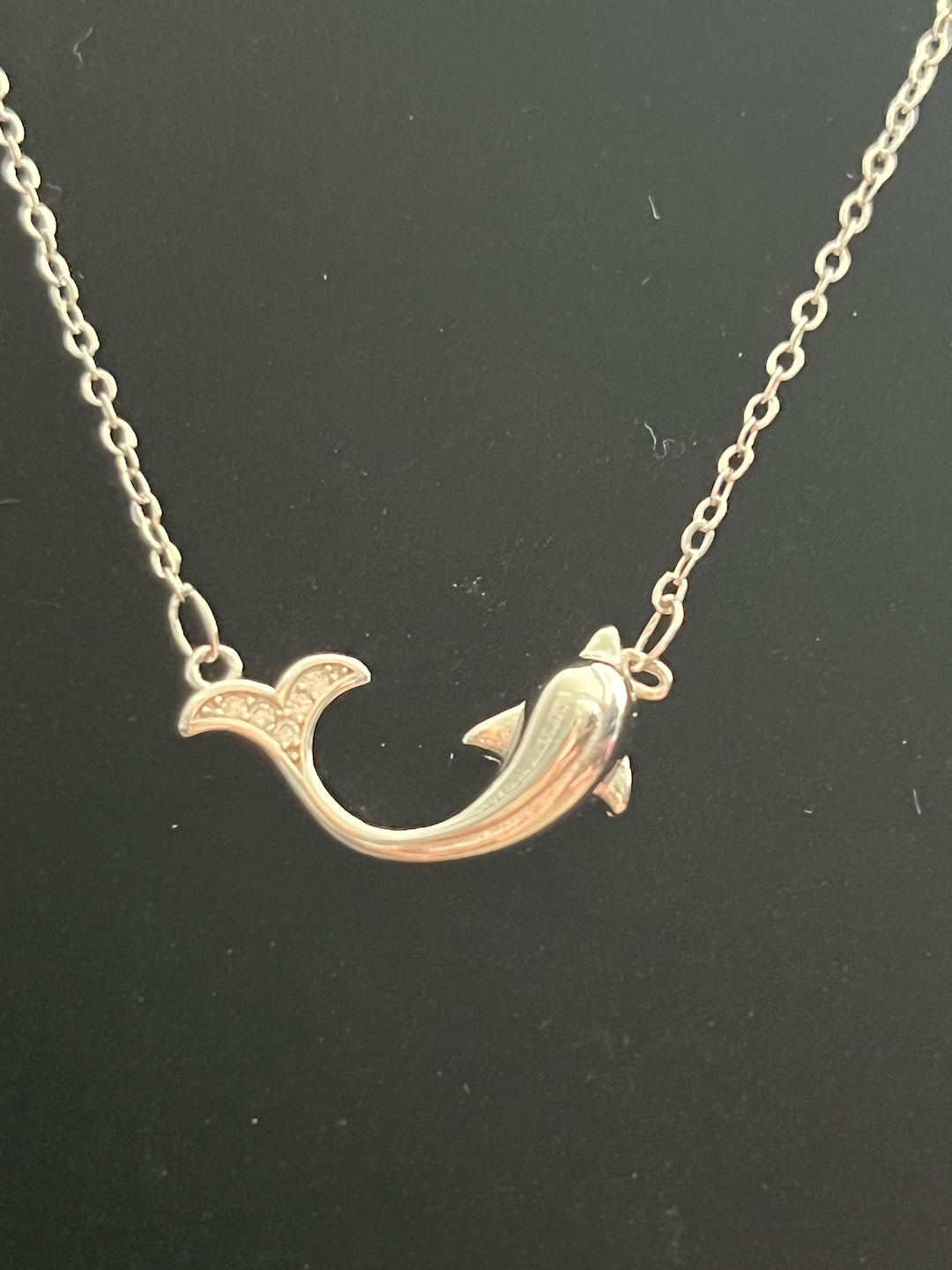 Sterling Silver Dolphin Necklace: Hypoallergenic Clavicle Chain - Etsy