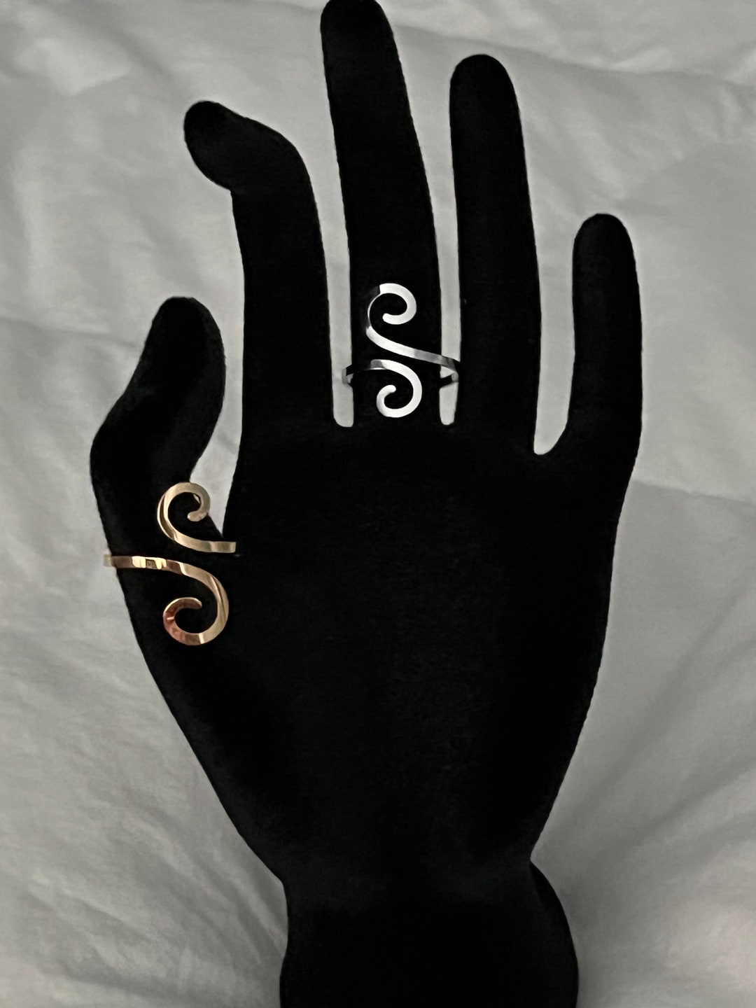 Men's Stainless Steel Curl Ring: Adjustable Open Finger Band - Etsy