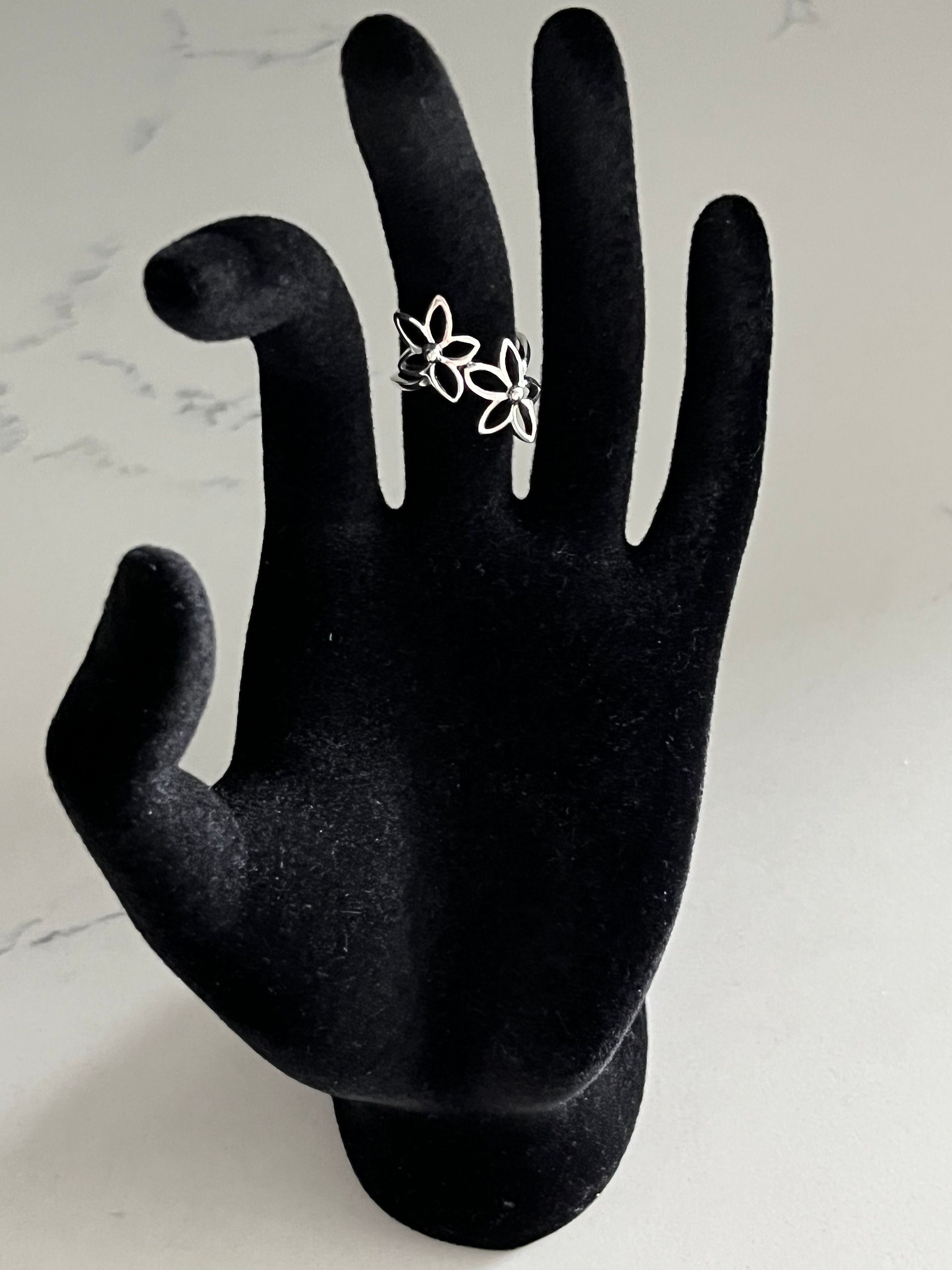 Sterling Silver Dancing Flowers Ring, Floral Ring, Statement Ring, Gift ...