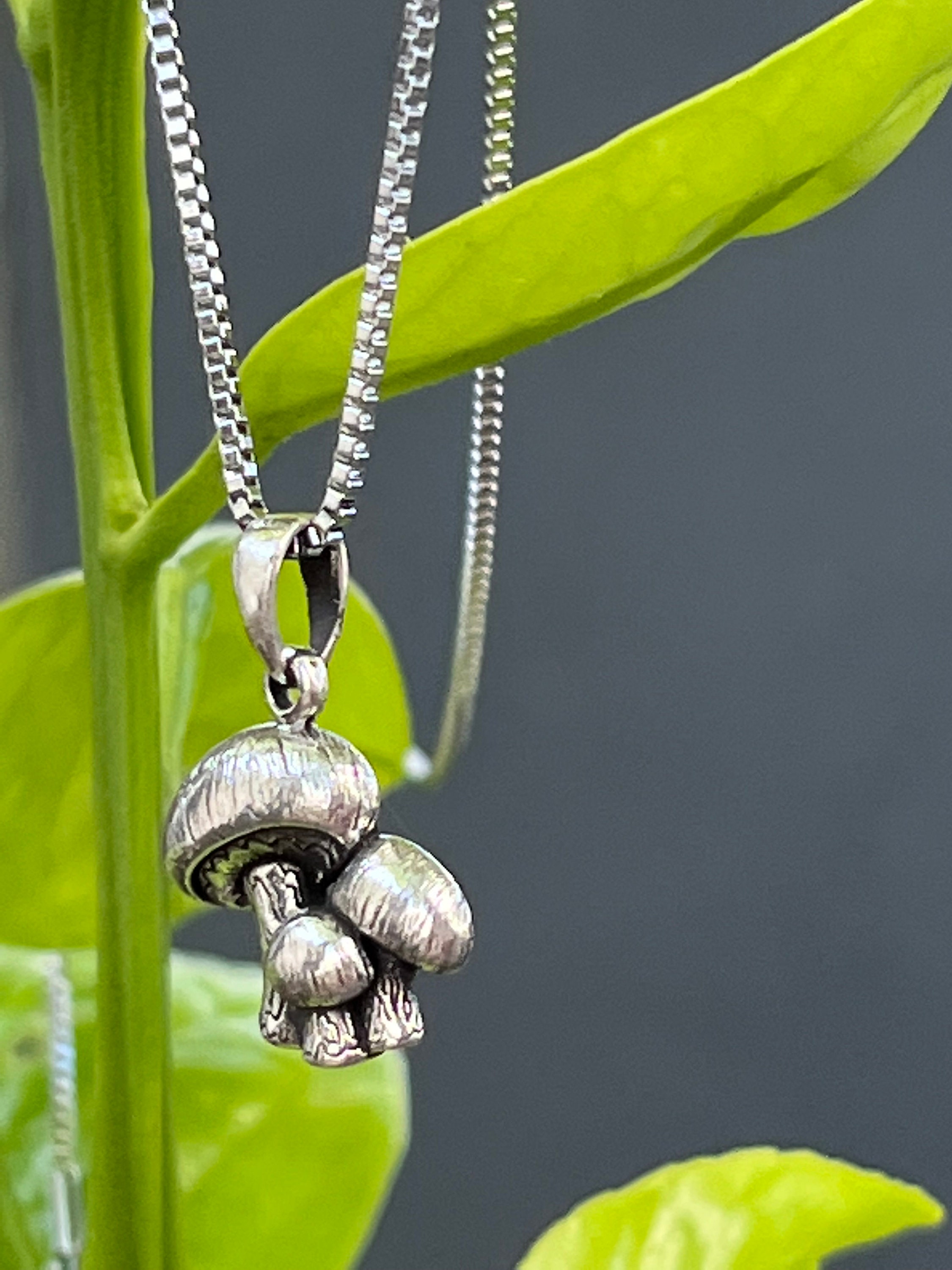 Sterling Silver Mushroom Family Pendant Silver Mushroom - Etsy
