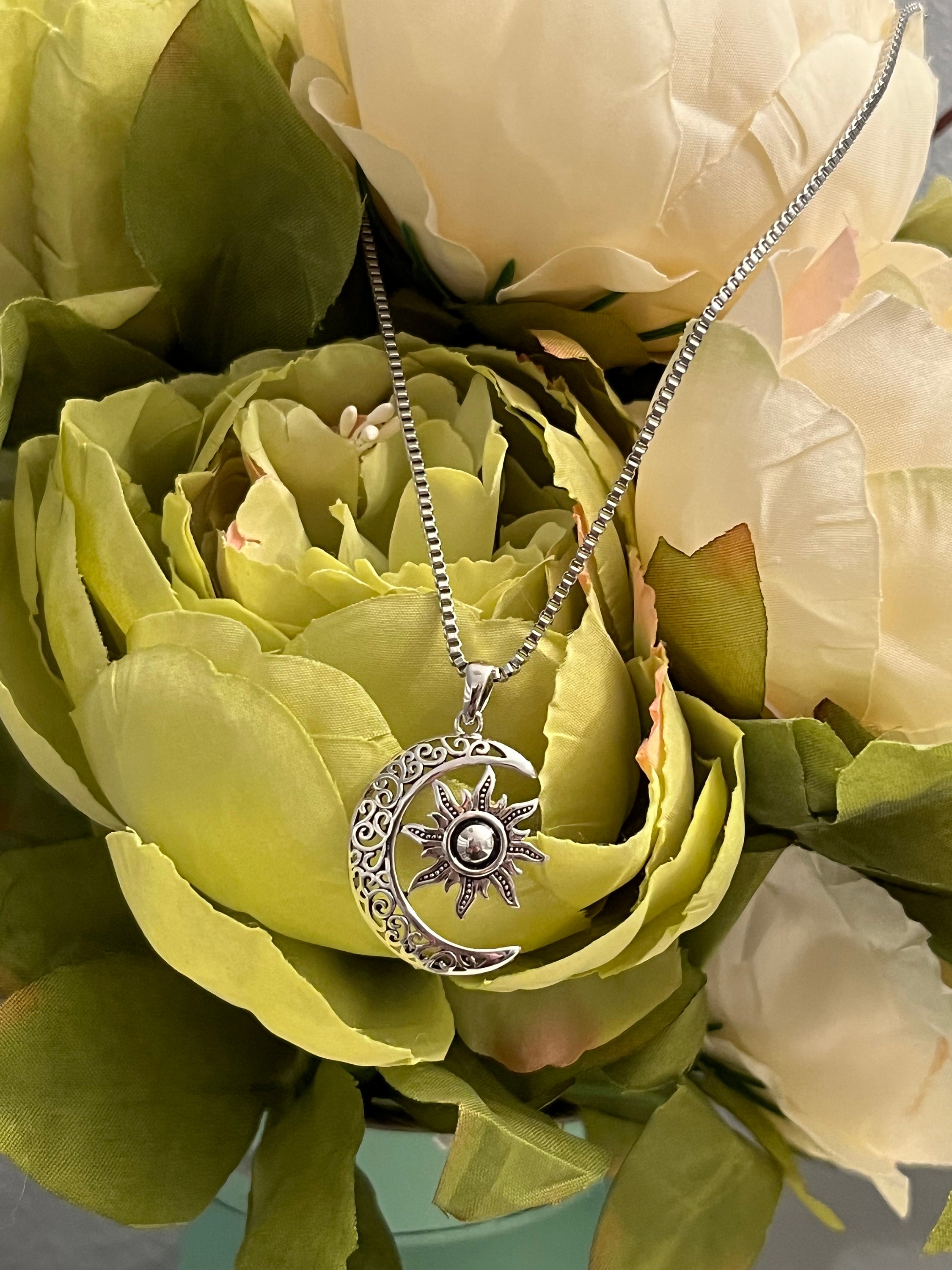 Moon & Sun Celtic 925 Sterling Silver Pendant Stainless Steel - Etsy