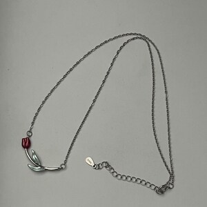 Sterling Silver Tulip Necklace: Hypoallergenic Floral Pendant - Etsy