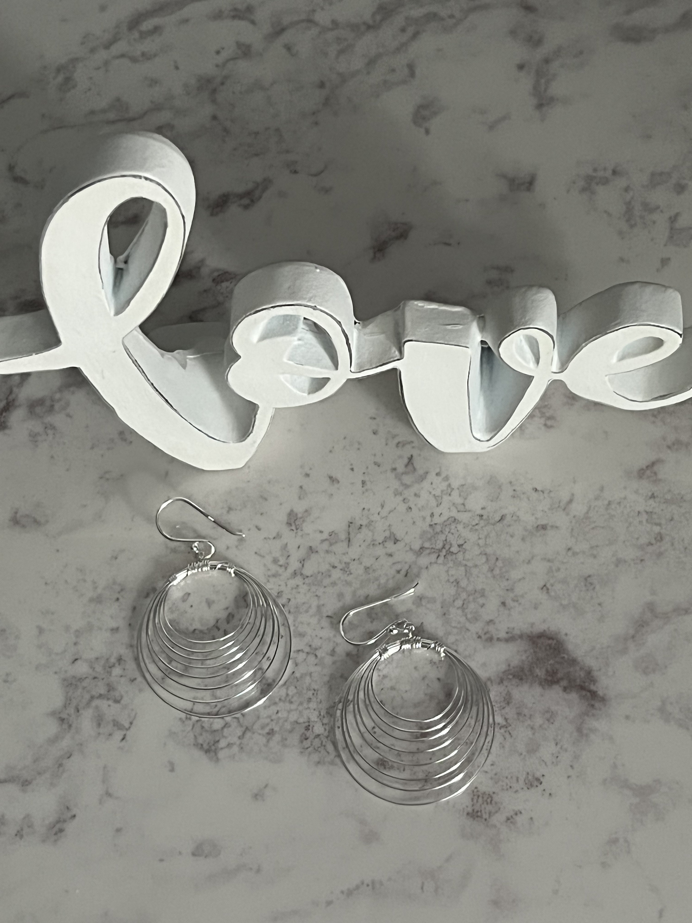 Sterling Silver Round Design French Ear Wire Dangle Earrings, Gift for ...