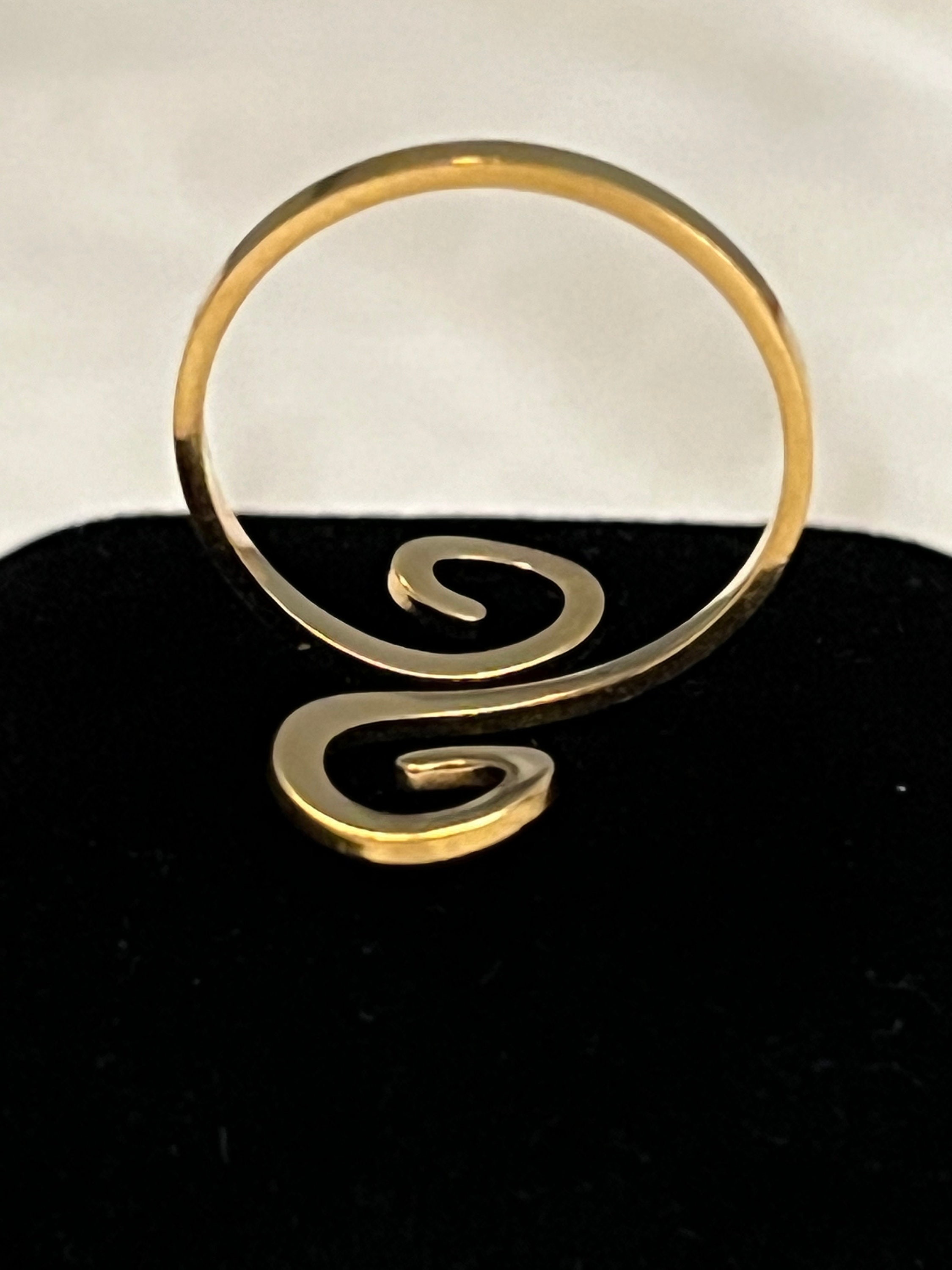 Men's Stainless Steel Curl Ring: Adjustable Open Finger Band - Etsy