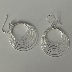 Sterling Silver Round Design French Ear Wire Dangle Earrings - Etsy