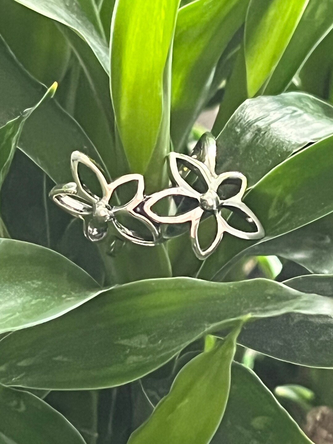 Sterling Silver Dancing Flowers Ring, Floral Ring, Statement Ring, Gift ...