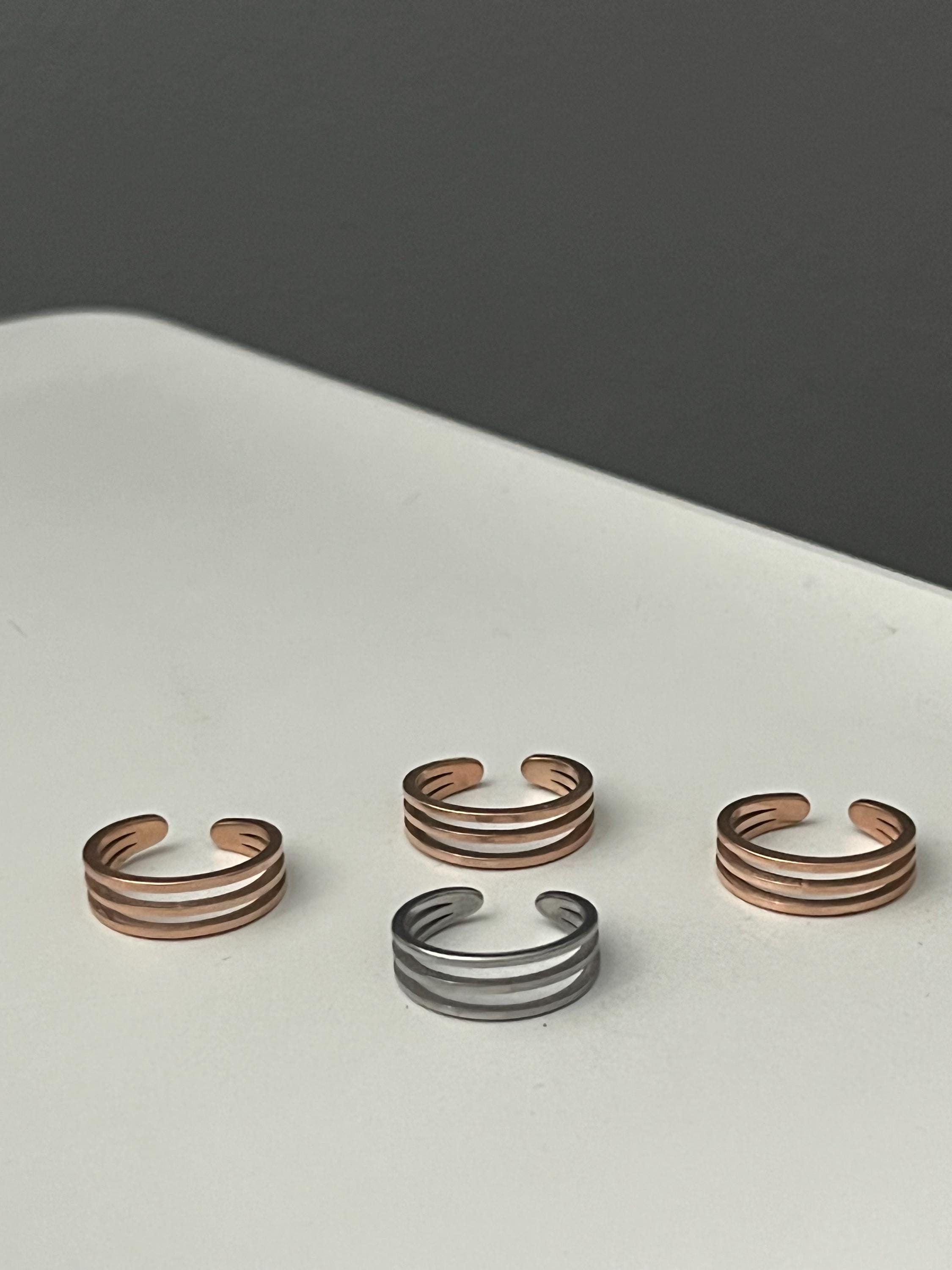 Three-layer Toe Ring: Adjustable Stainless Steel, 18K Gold Plated - Etsy