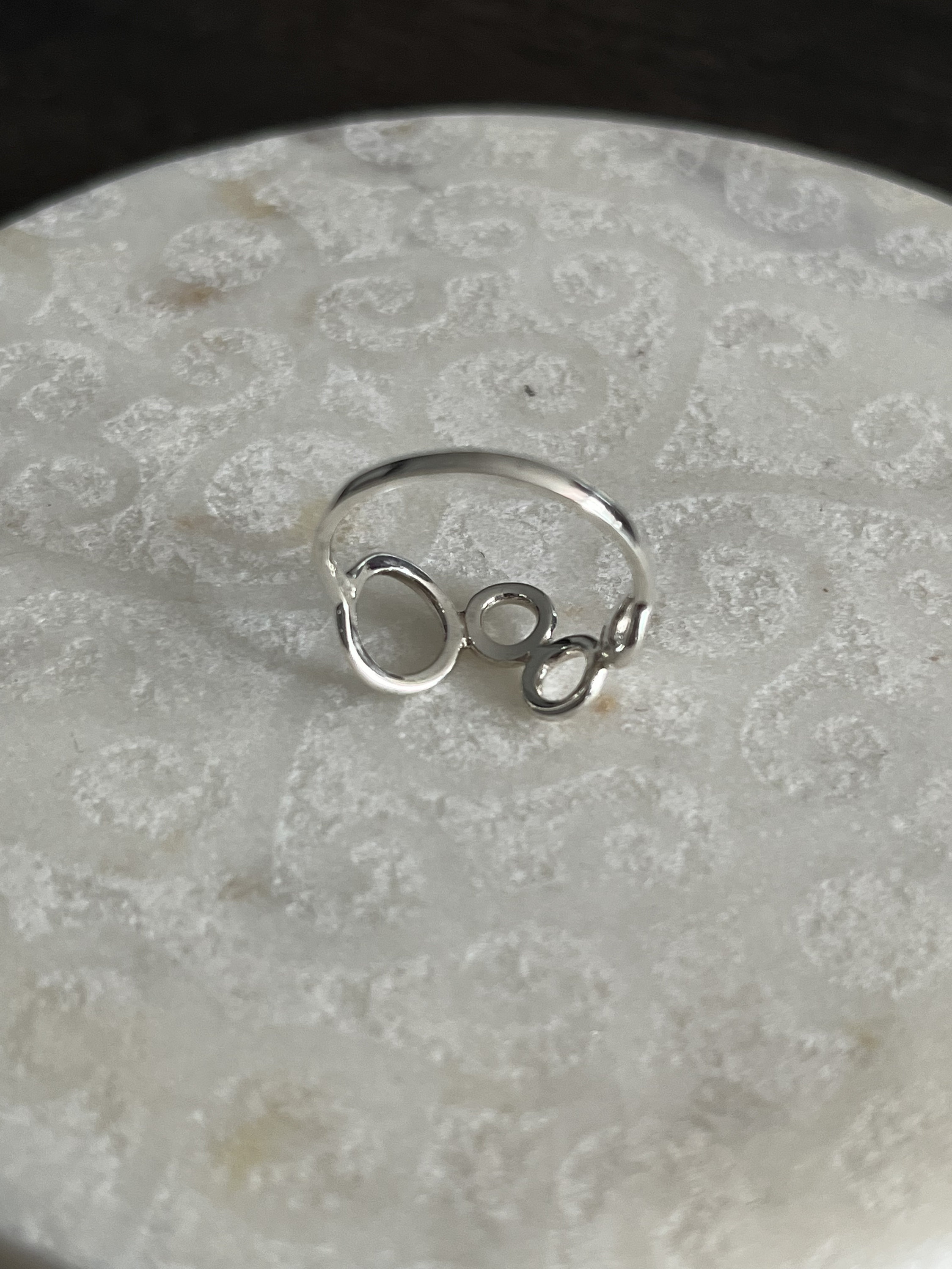 Sterling Silver High Polish Modern Circles Ring, Statement Ring, Three Circles Ring, Shiny ...
