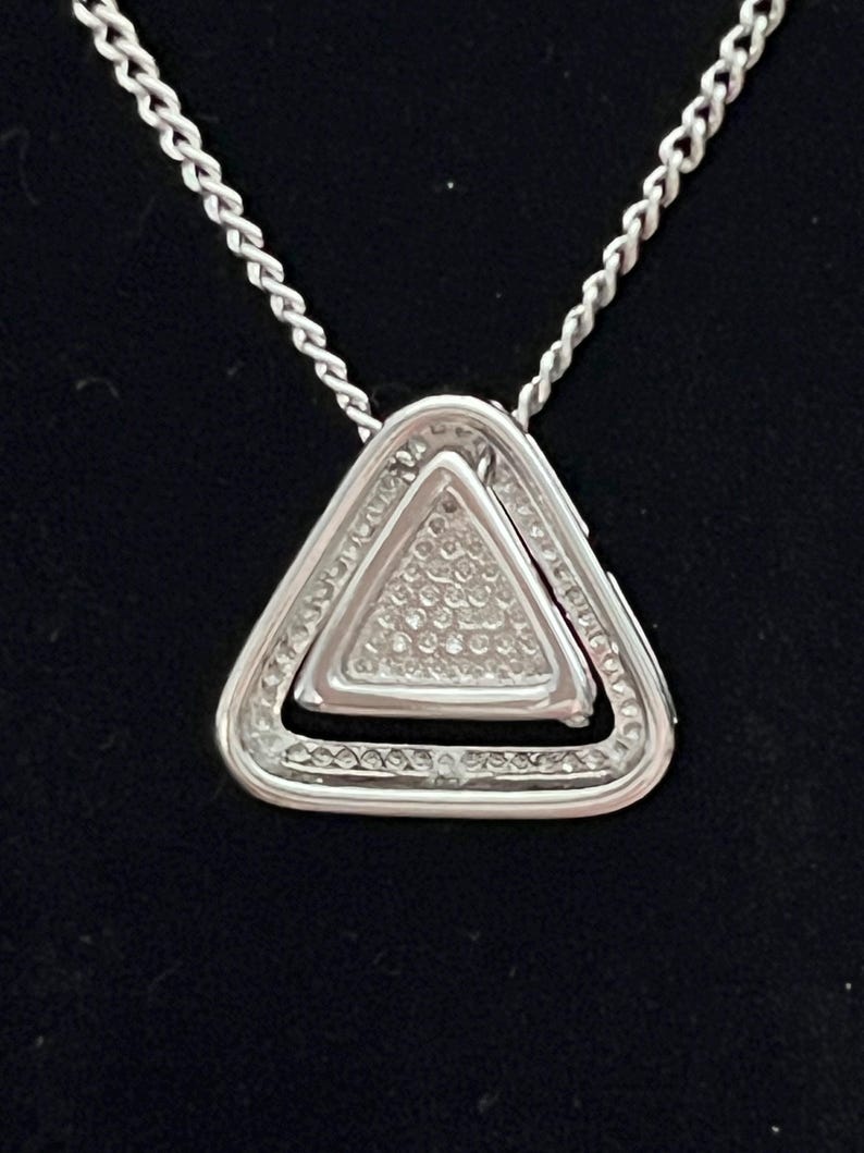 925 Sterling Silver Triangle Necklace: Minimalist Clavicle Chain - Etsy