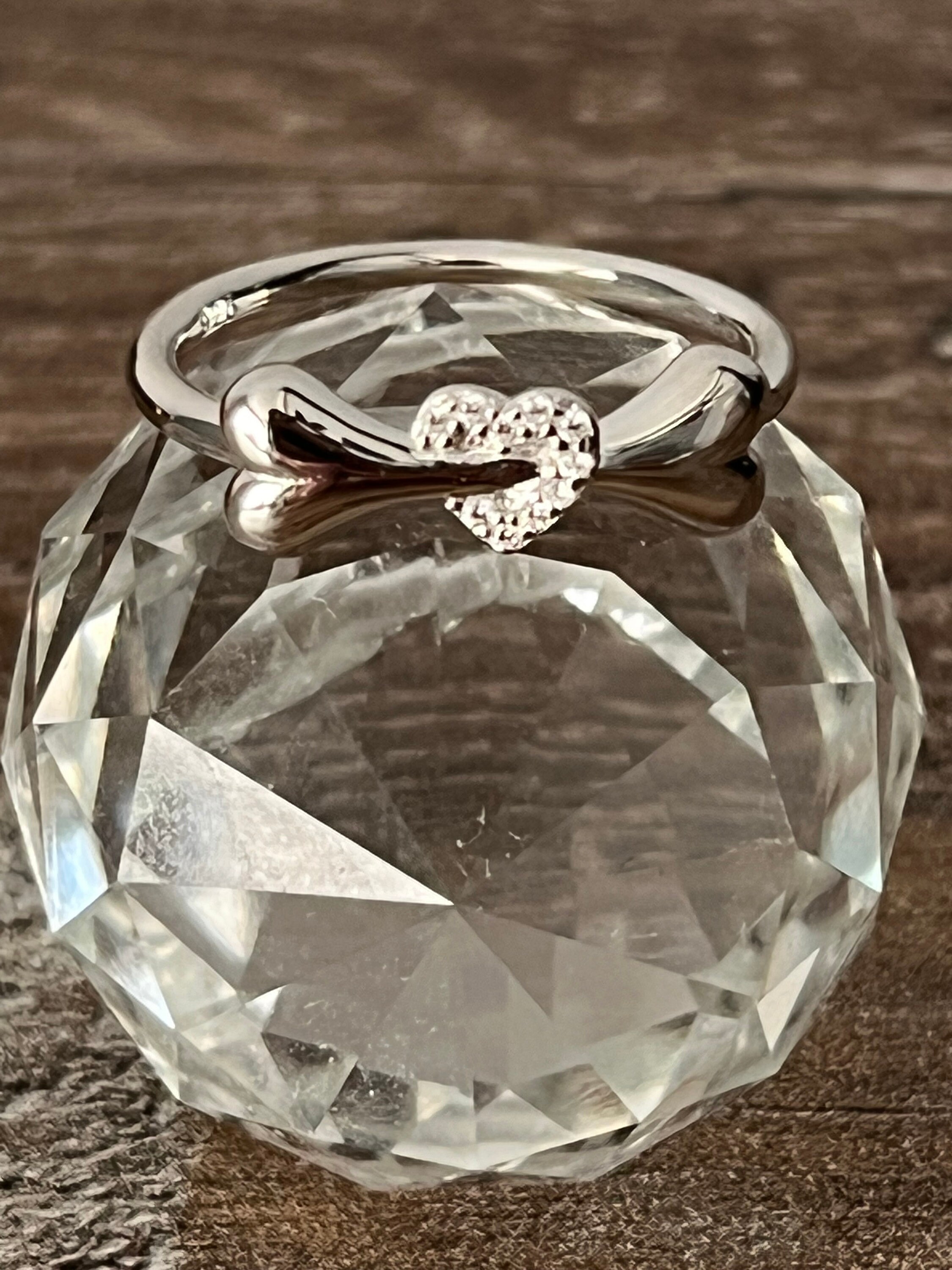 Dog Bone & Heart Round Cut Clear CZ Ring, 925 Sterling Silver Ring, Dog ...