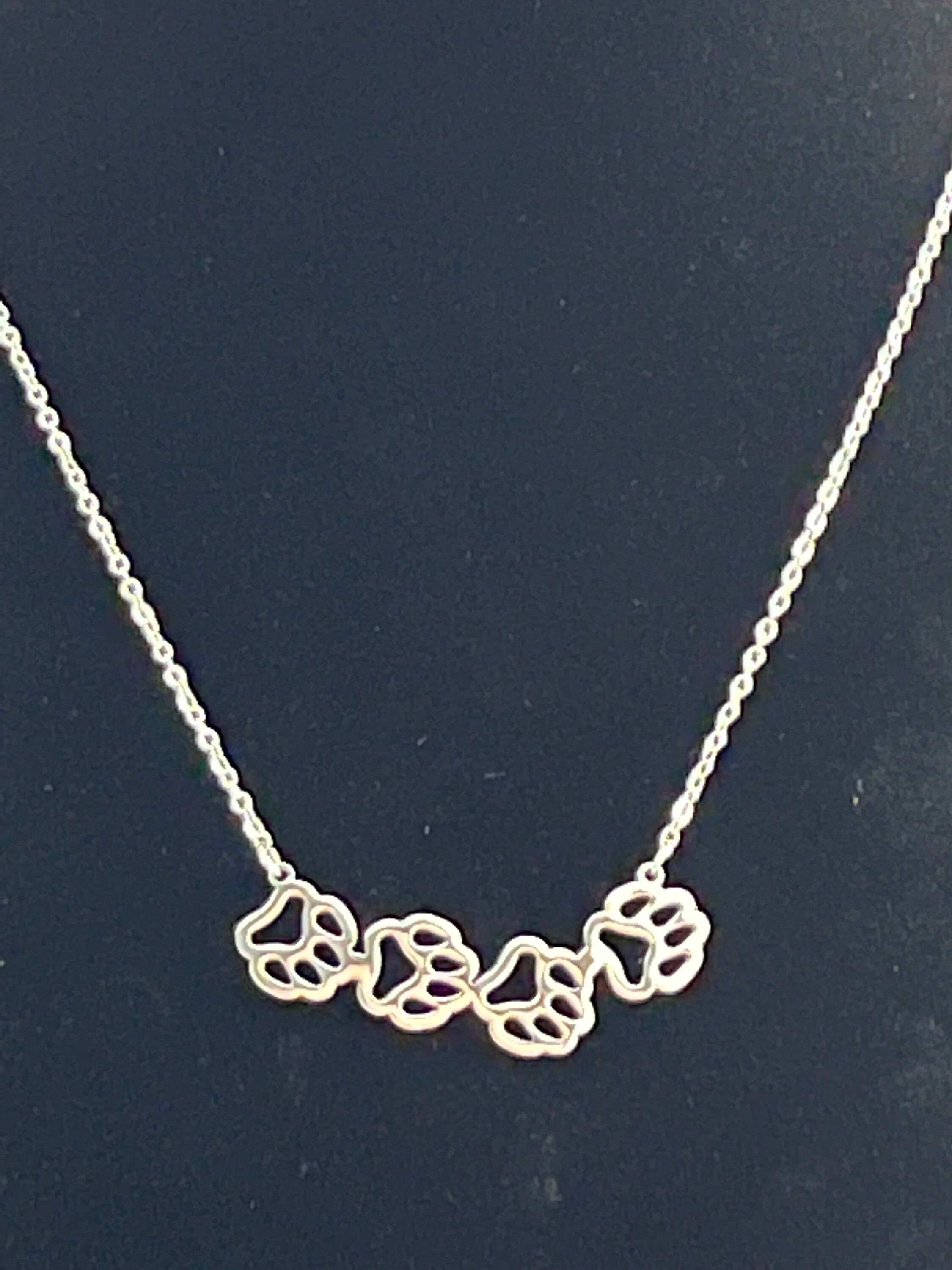 Stainless Steel Dog Paws Necklace: Minimalist Pet Lover Gift - Etsy