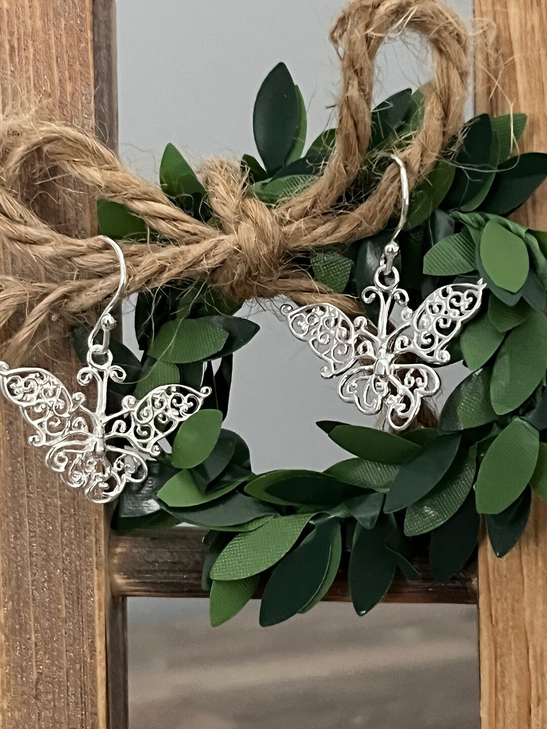 Intricate Butterfly Hook Earrings, 925 Sterling Silver Butterfly ...