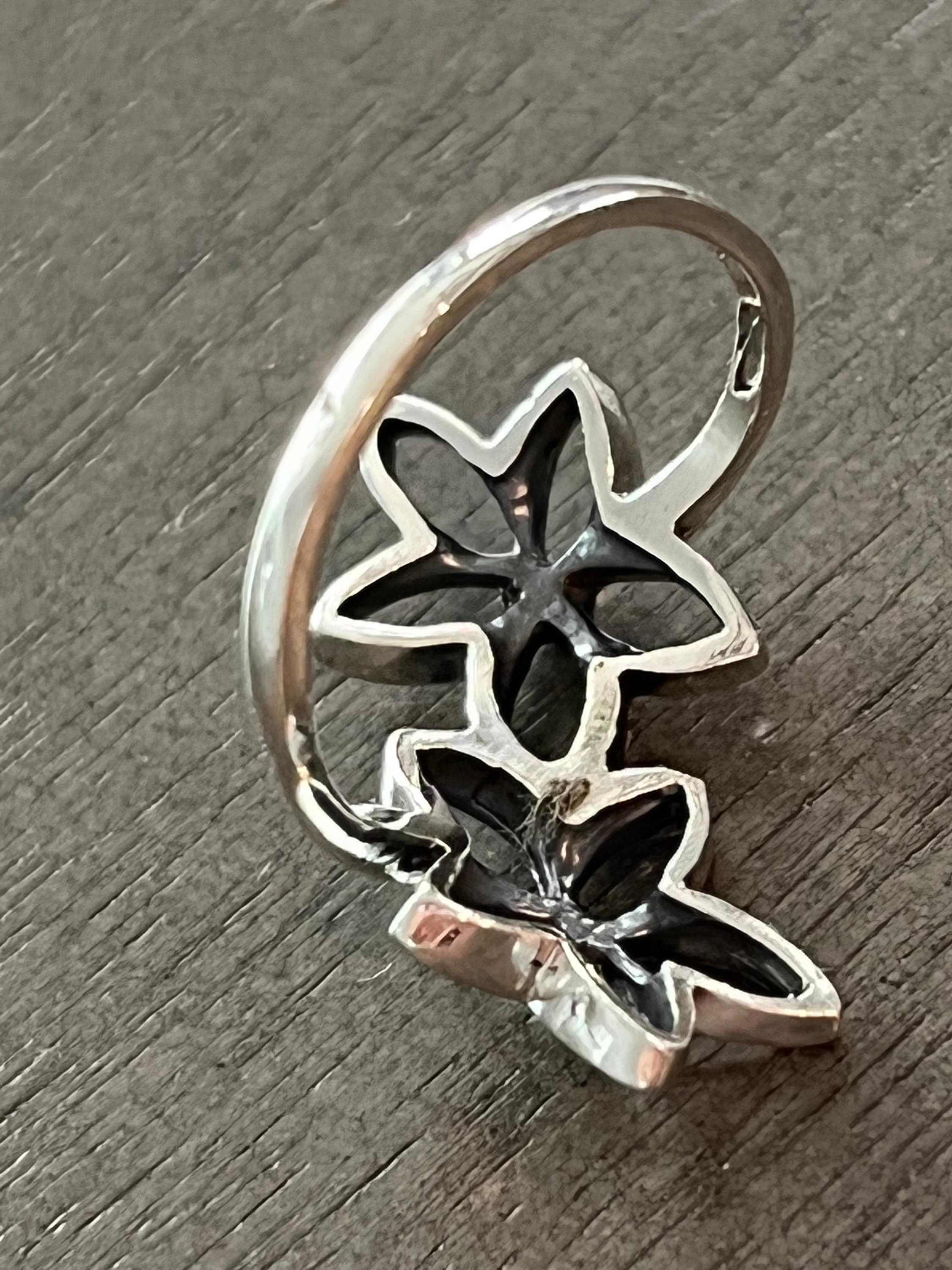 Sterling Silver Dancing Flowers Ring: Floral Statement Ring - Etsy