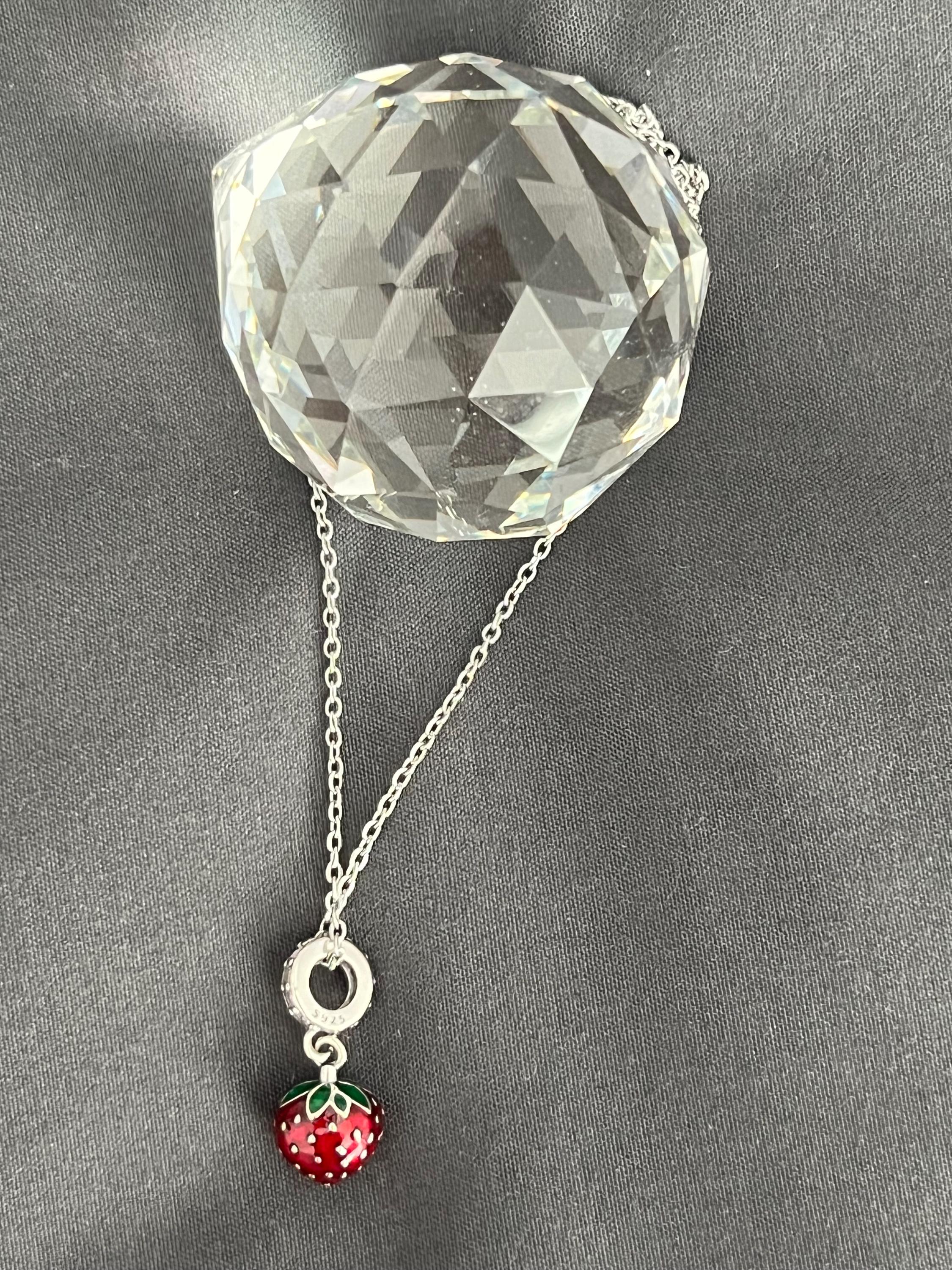 Sterling Silver Strawberry Charm Pendant: Cubic Zirconia, DIY Jewelry - Etsy