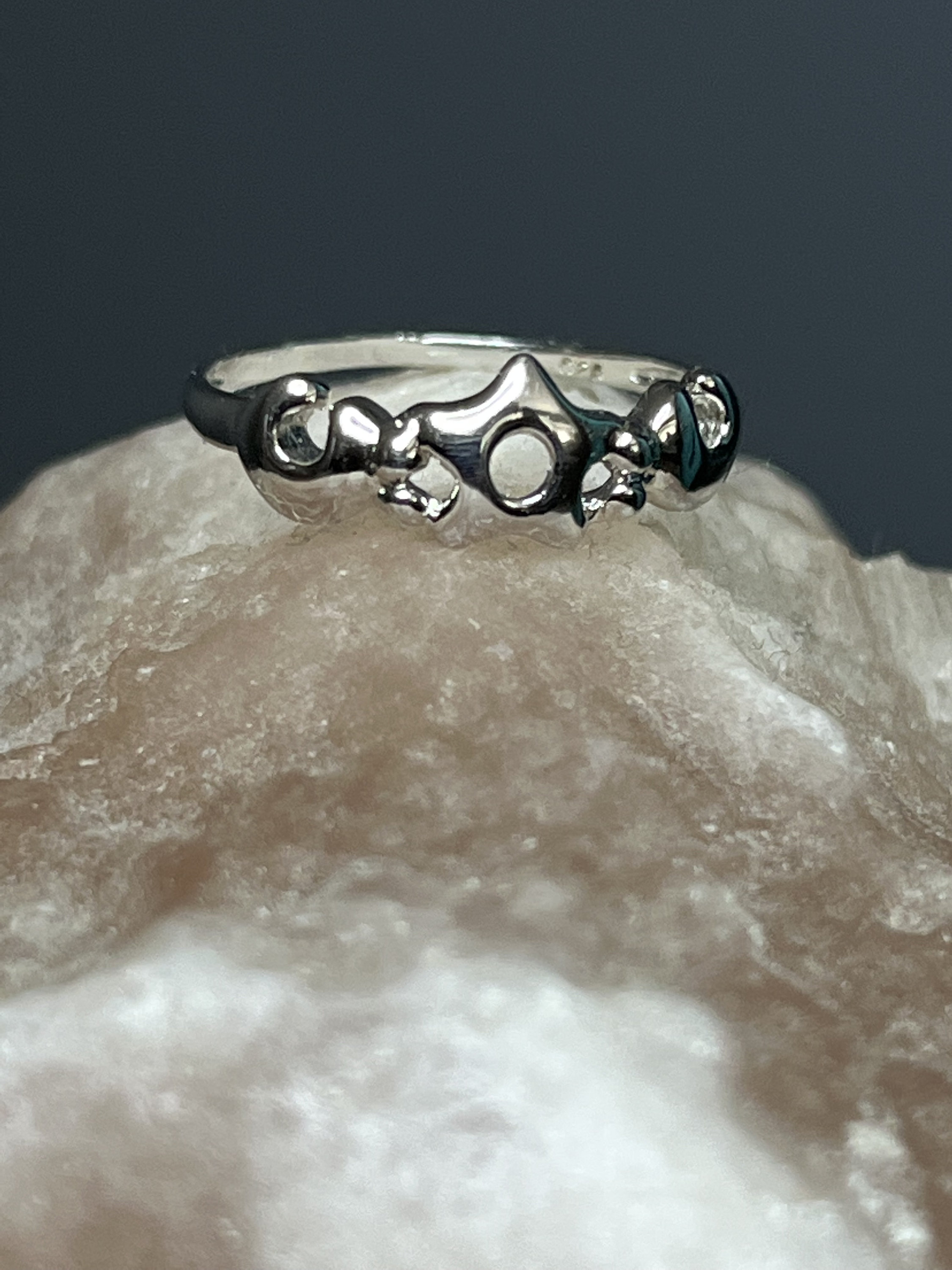 Sterling Silver Moon And Star Ring Celestial Star And Moon Ring Open