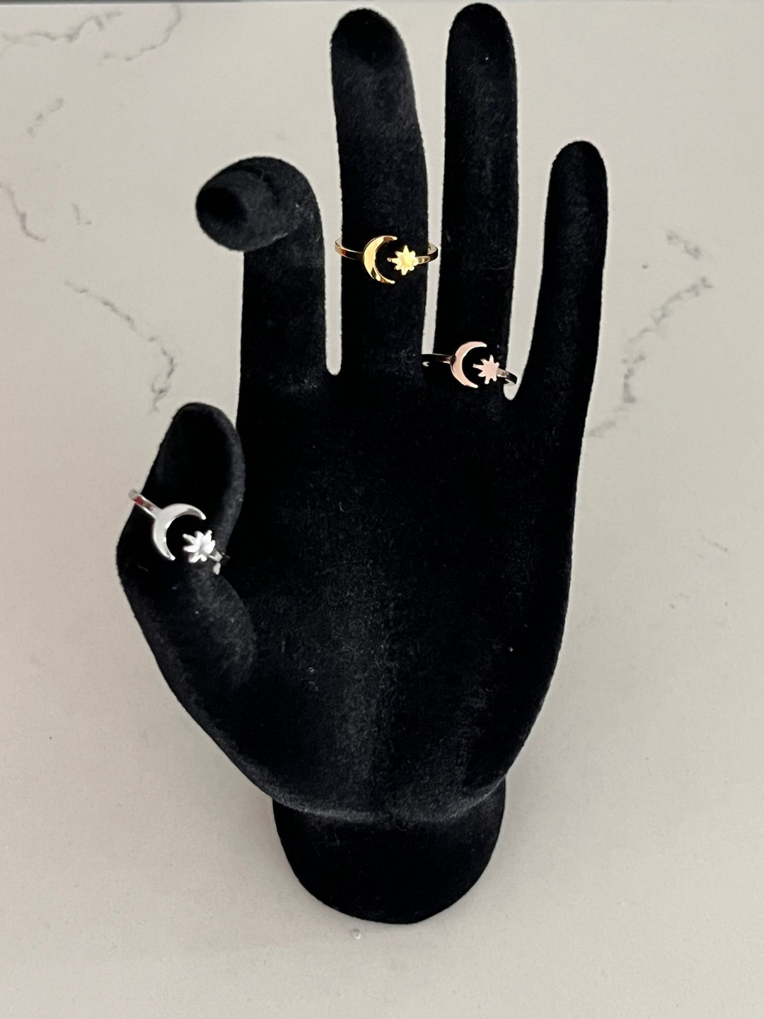 Star & Moon Open Toe Ring, Women's Adjustable Stainless Steel Foot Ring ...