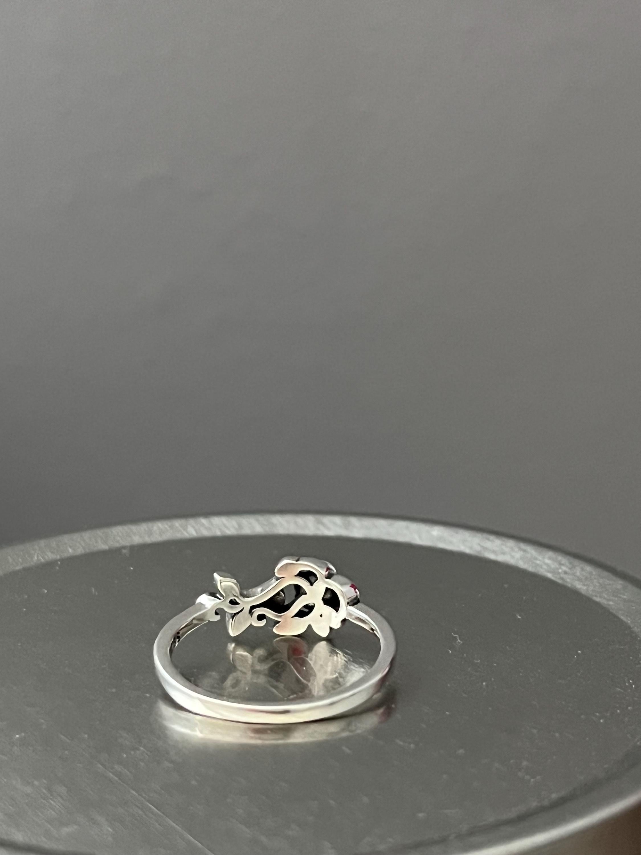 Sterling Silver Rose Ring: Leaf Vine Design, Nature Jewelry - Etsy