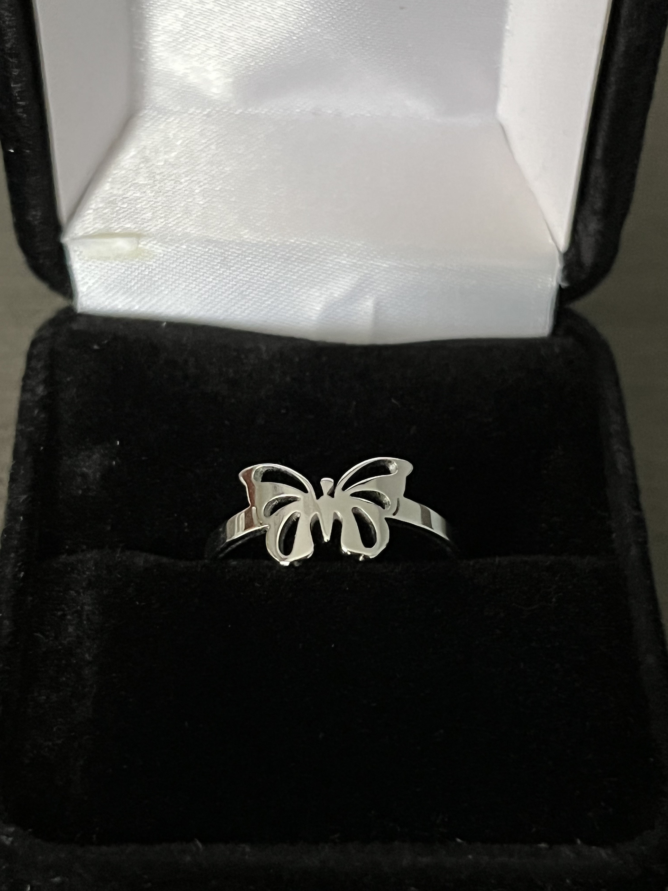 Butterfly Ring, Cutout Stainless Steel Adjustable Open Ring, Men ...