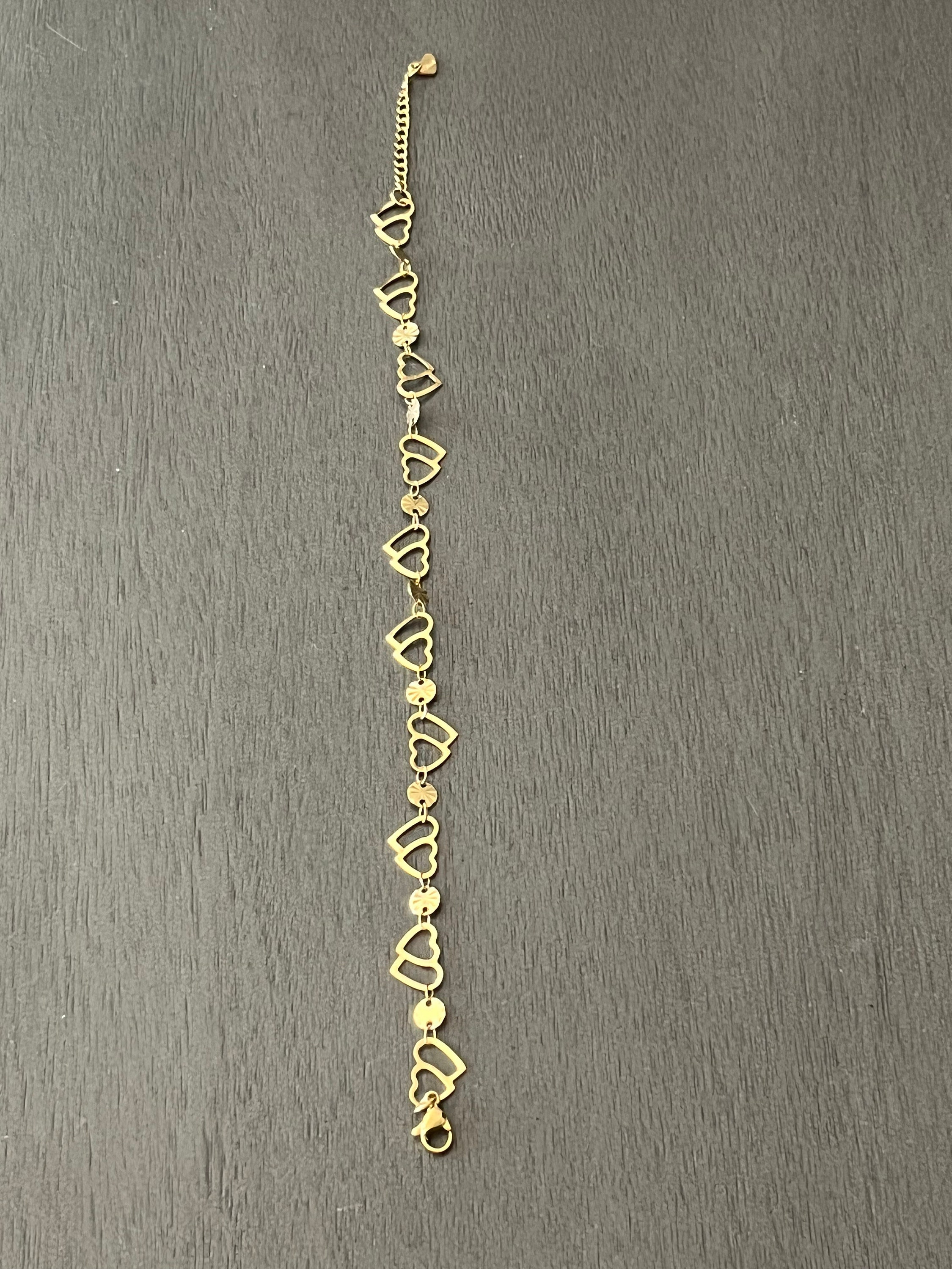 Stainless Steel Gold Love Heart Chain Ankle Bracelet, Exquisite Jewelry ...