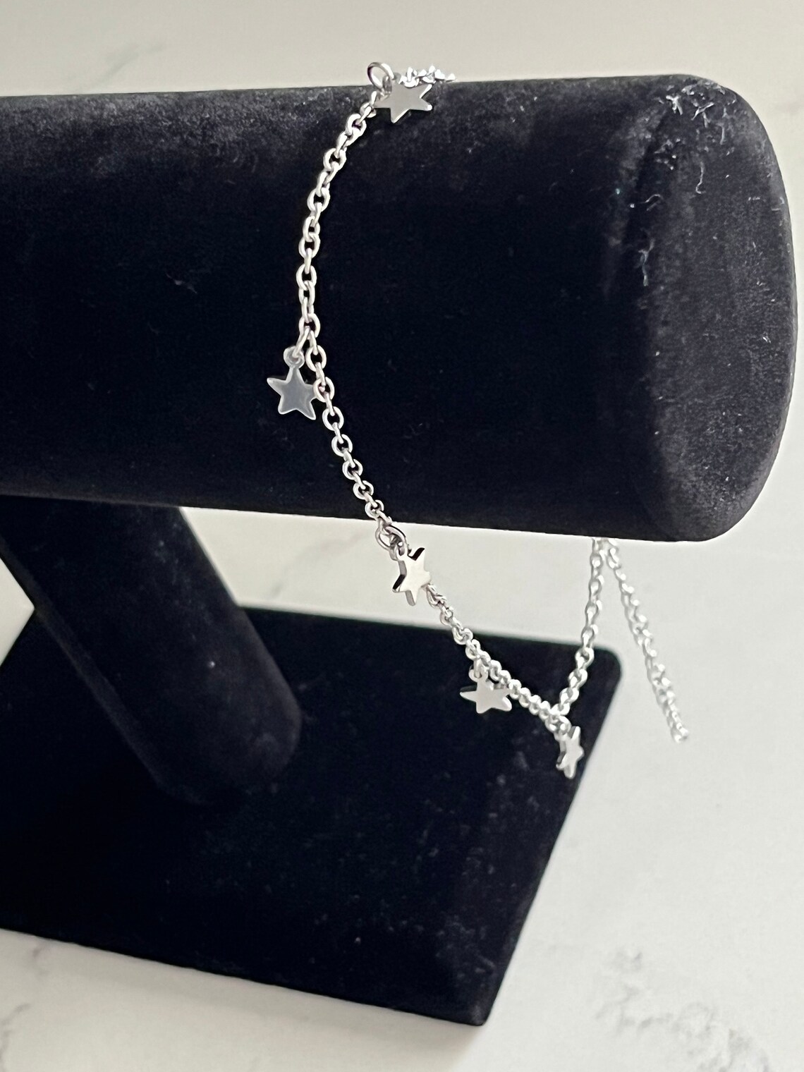 Stainless Steel Anklet With Dangling Stars, Adjustable Dangling Stars ...