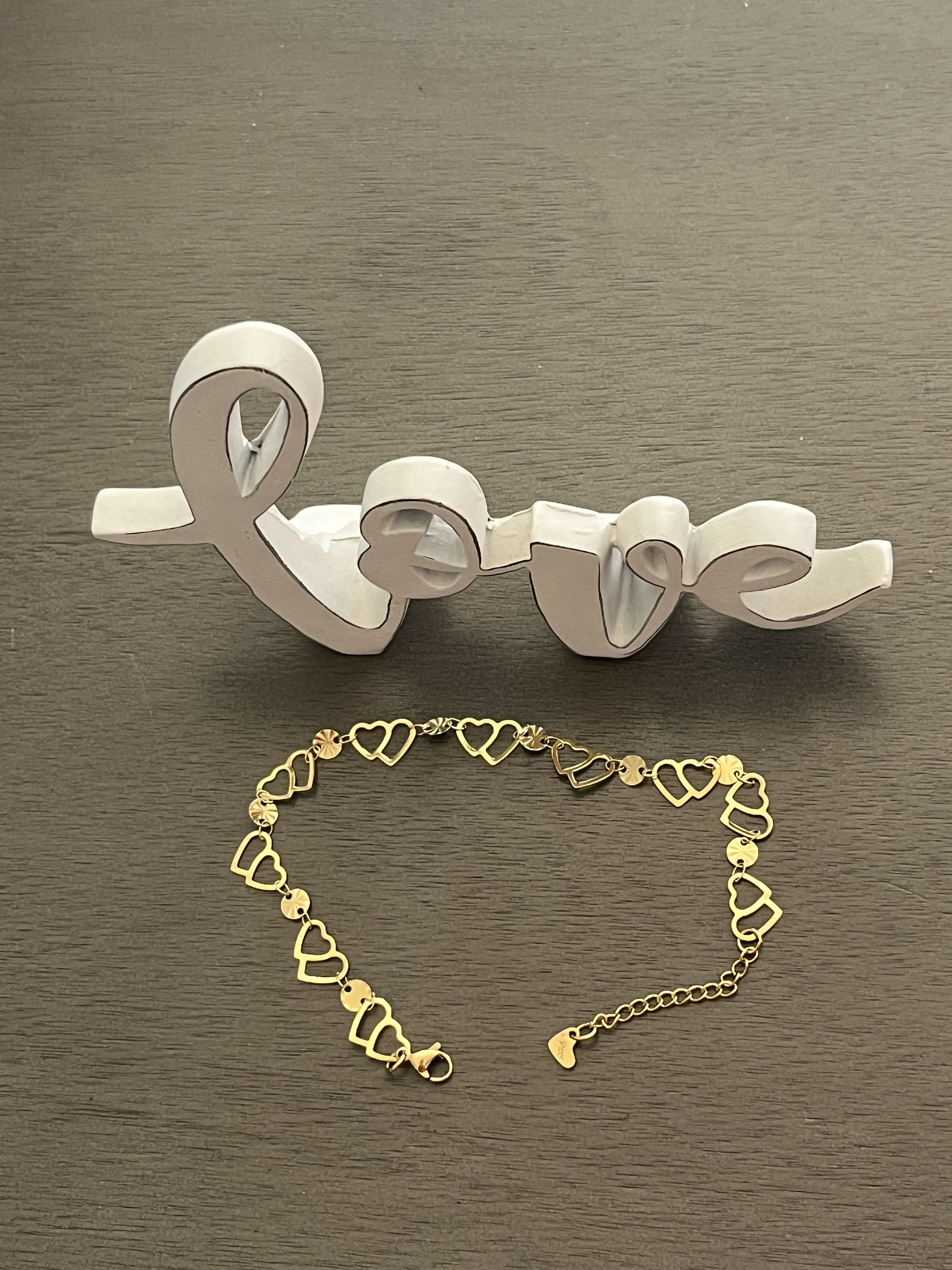 Stainless Steel Gold Love Heart Chain Ankle Bracelet, Exquisite Jewelry ...