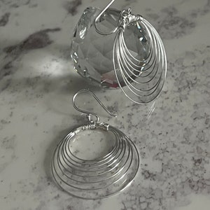 Sterling Silver Round Design French Ear Wire Dangle Earrings - Etsy