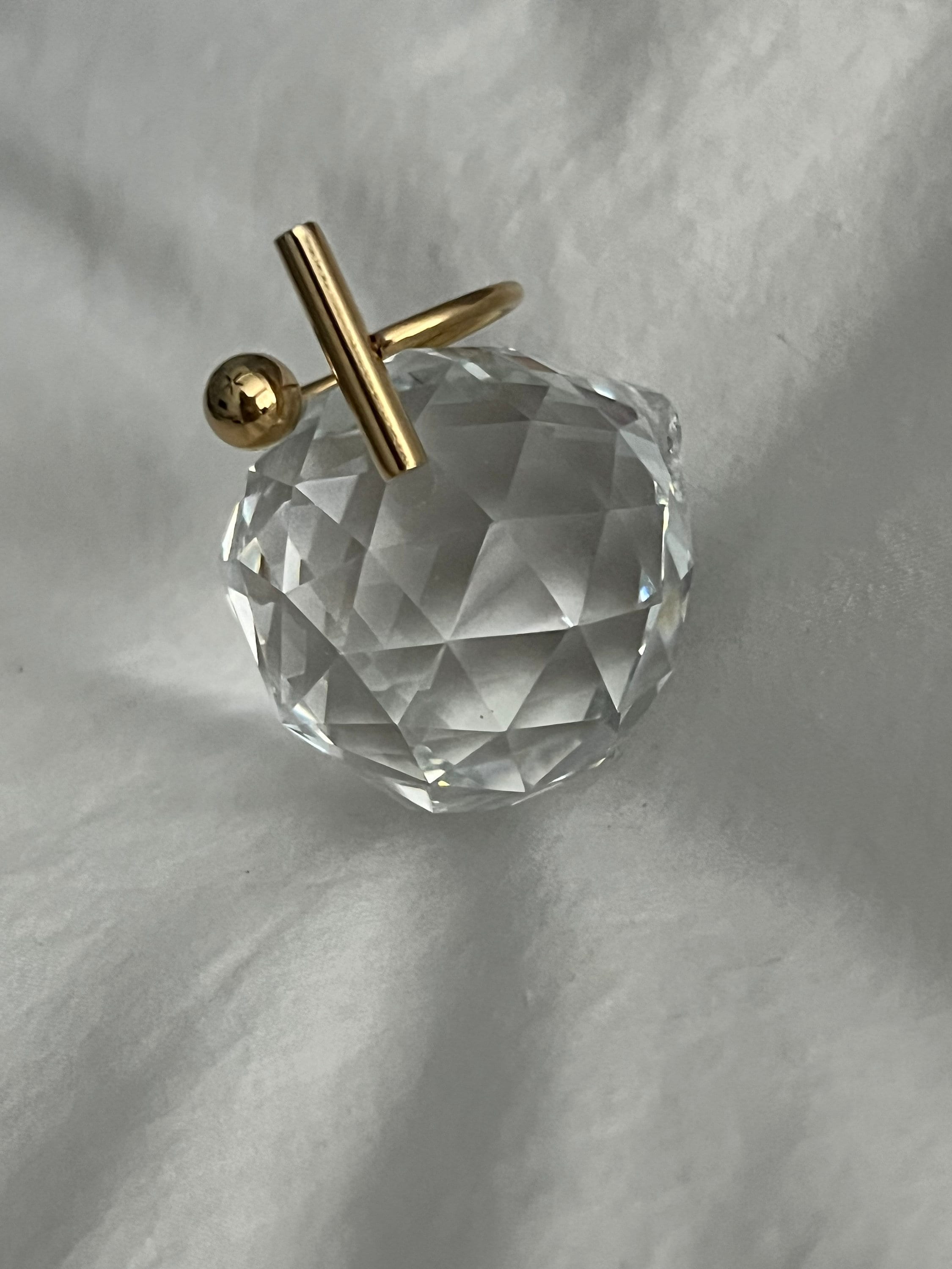 Geometric Stainless Steel Ring: Gold Bar & Ball Design - Etsy