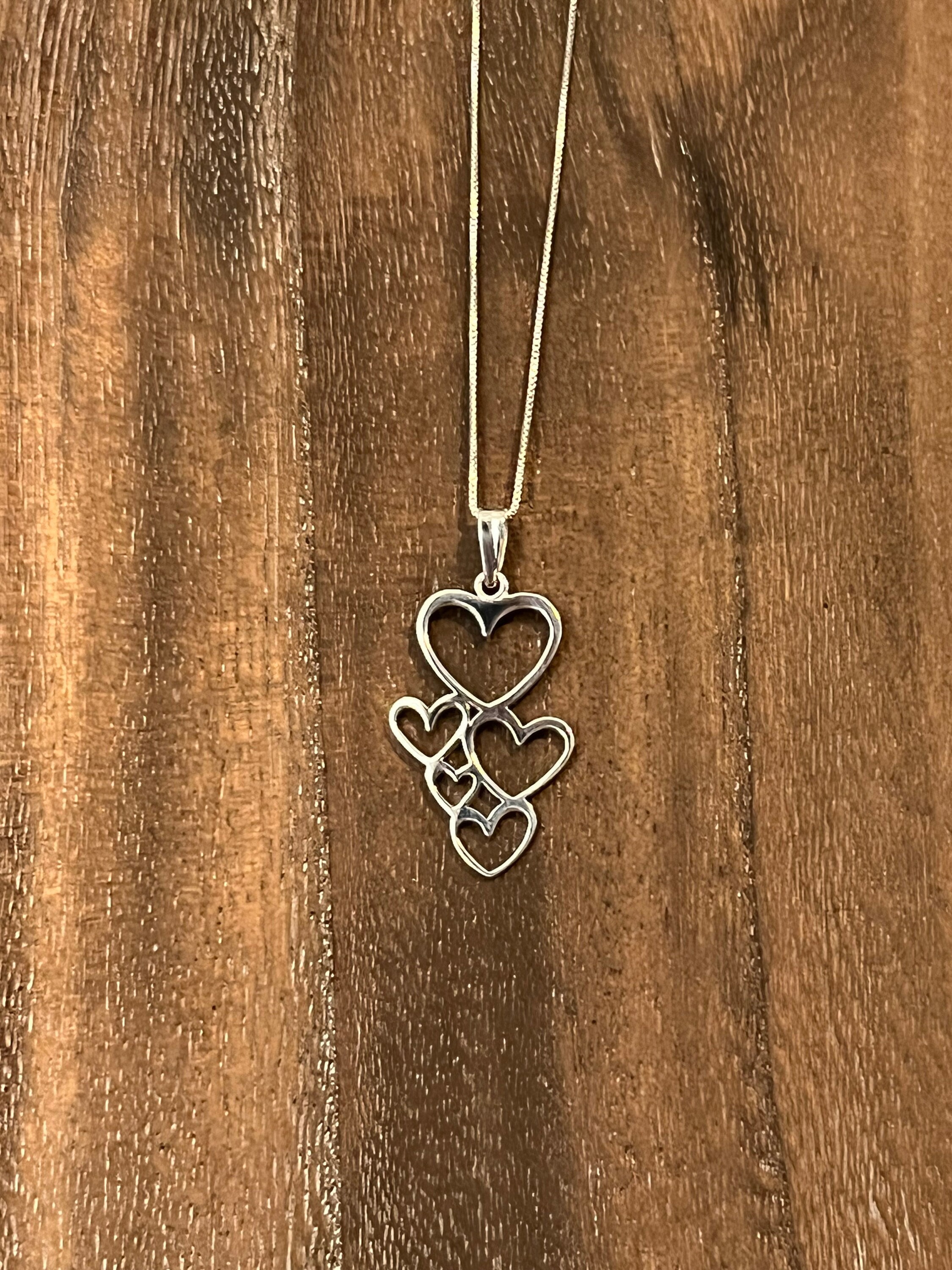 Floating Hearts Pendant 925 Sterling Silver Hearts Pendant - Etsy