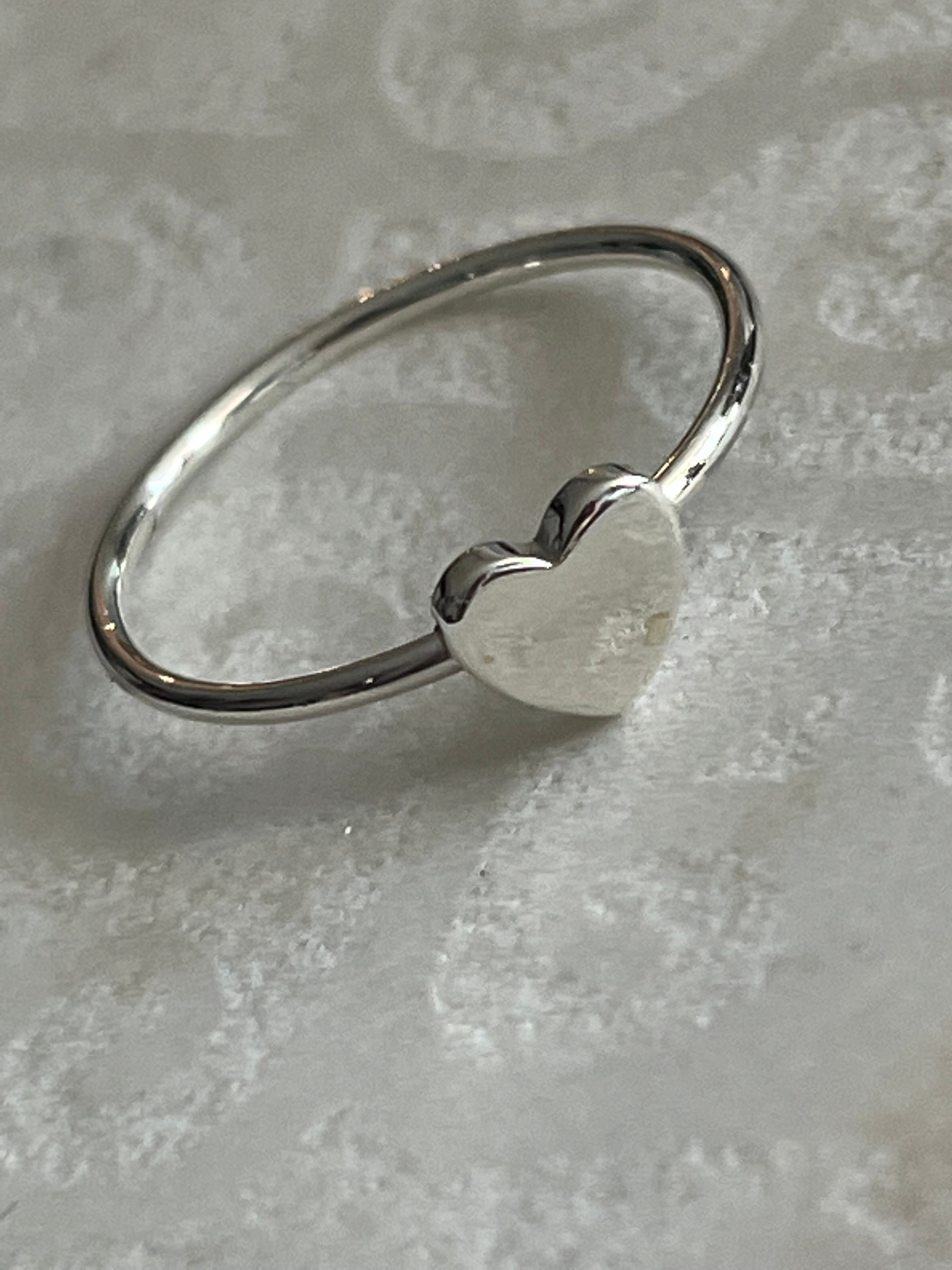 Dainty Sterling Silver Heart Ring: Stackable Love Ring - Etsy