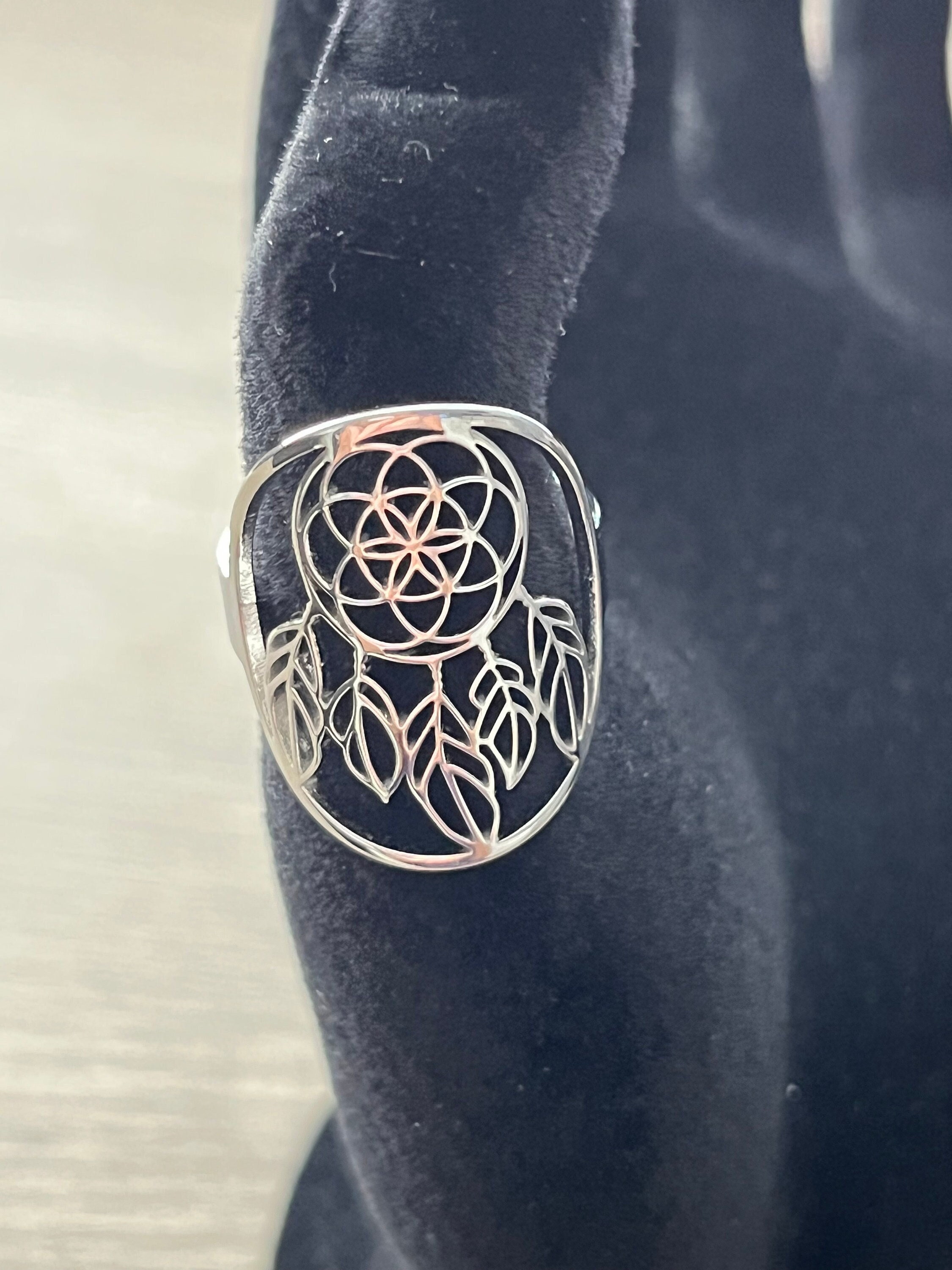 Dream Catcher Ring: Hollow Stainless Steel Adjustable Band - Etsy