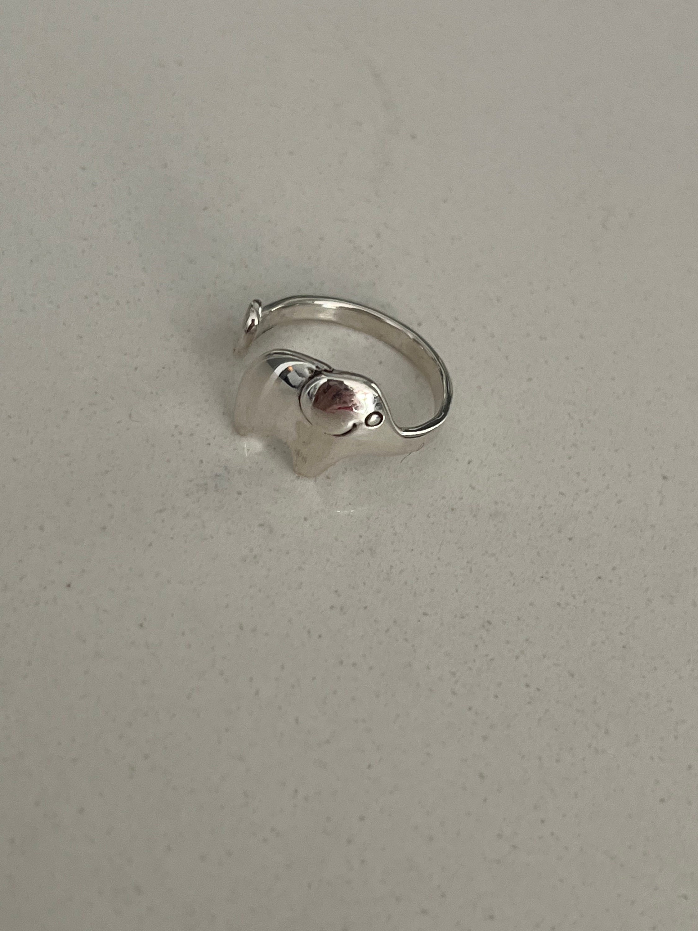 Sterling Silver Elephant With Long Trunk Ring, Animal Lover Jewelry ...