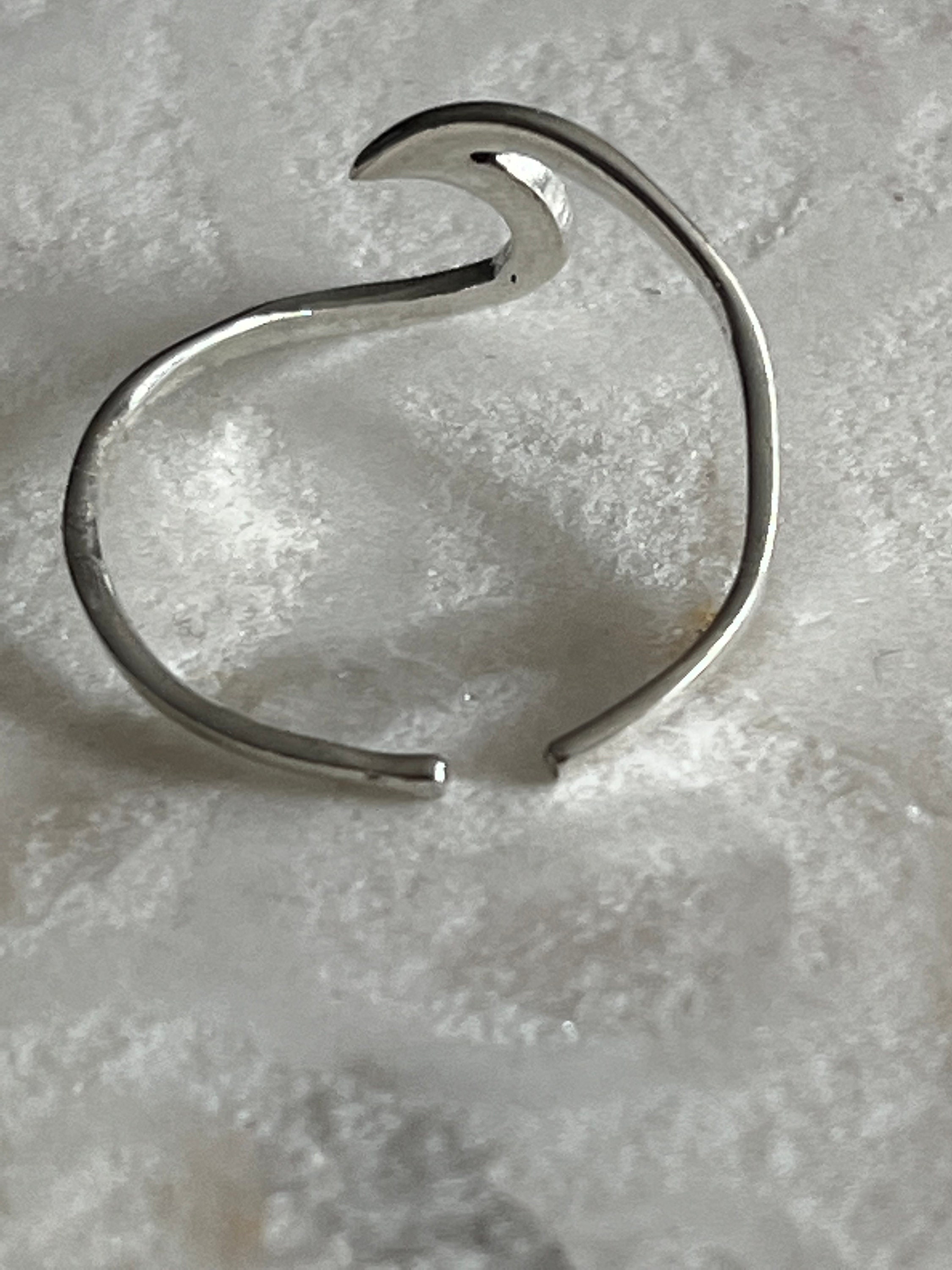 Sterling Silver Breaking Wave Toe Ring: Adjustable Beach Jewelry - Etsy
