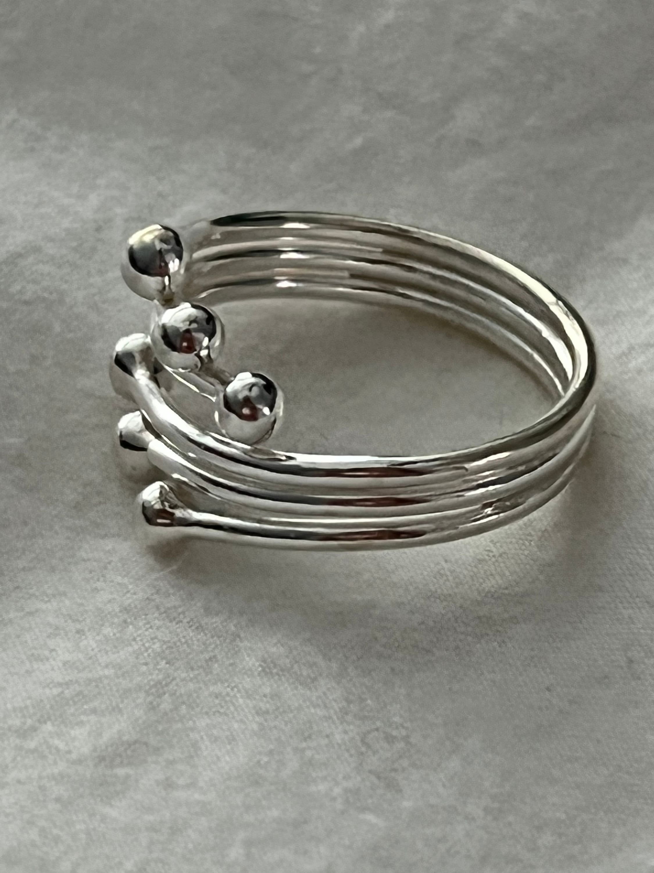 Sterling Silver Ball Wrap Ring: Size 6 & 7 - Etsy