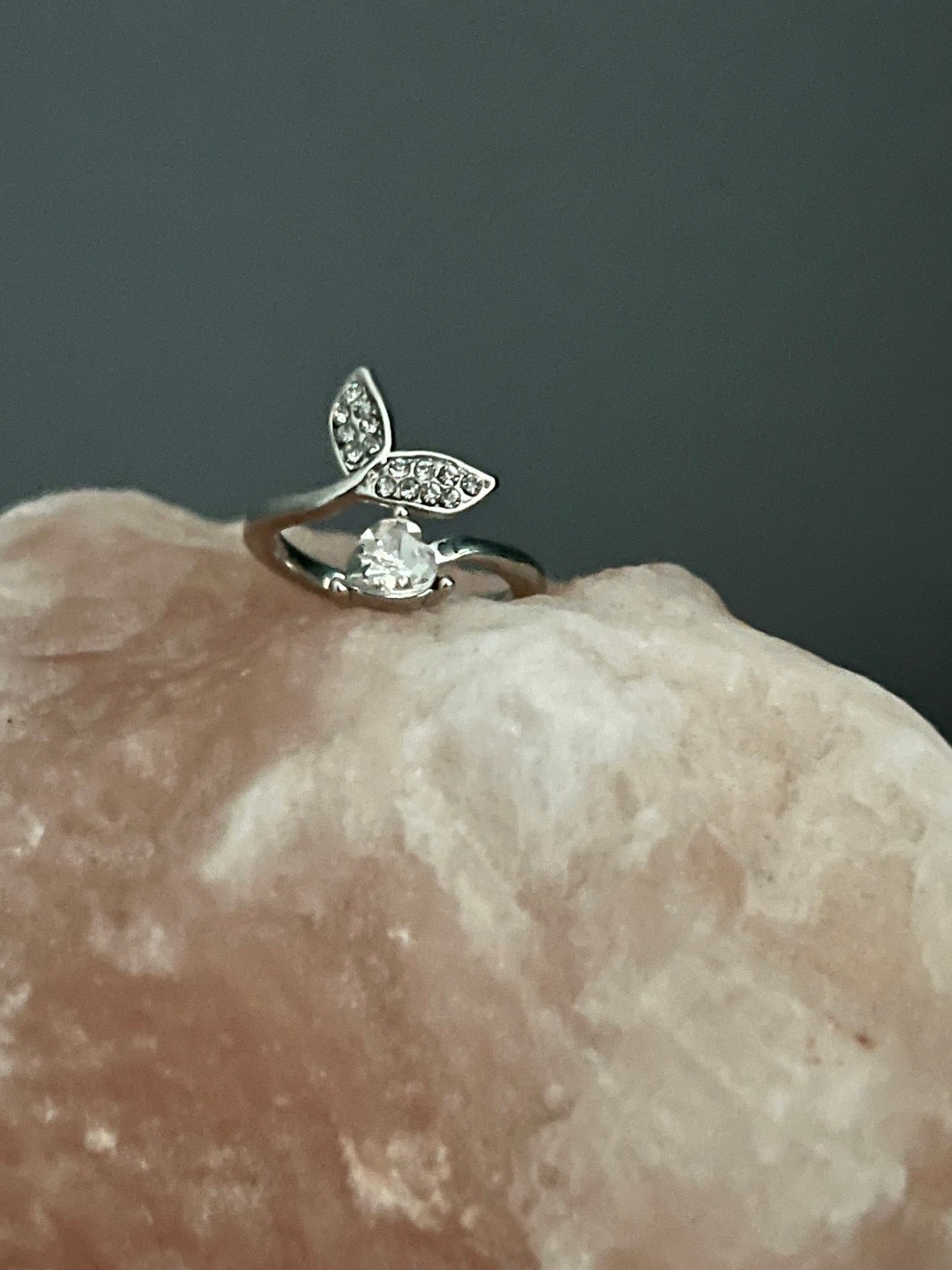 Mermaid Ring Inlaid Zircon, Adjustable Cuff Ring, Fashion Mermaid Tail ...