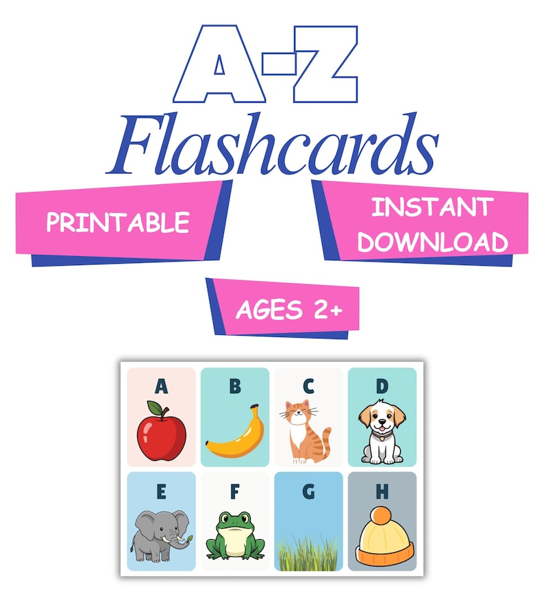 Alphabet Flashcards A-Z for Kids | Letter Learning Printable | Digital ...