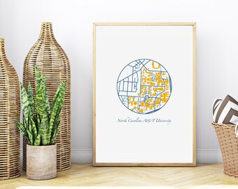 North Carolina Central University Campus Map Print Instant Digital ...