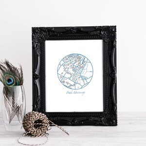 Duke University Campus Map Print Instant Digital Download Home Decor ...