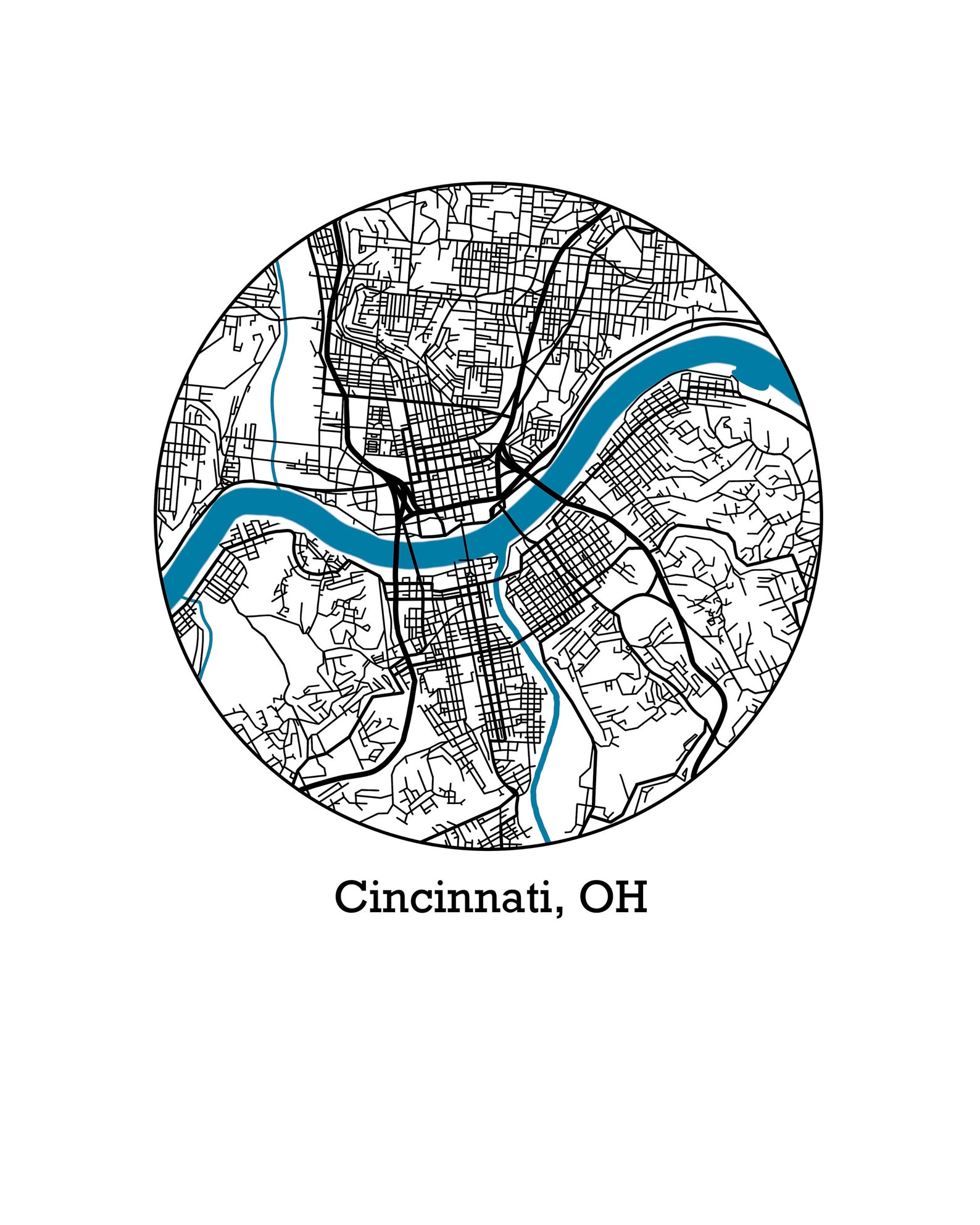 Cincinnati OH Map / Queen City Map / Cincinnati Map / Street Map ...
