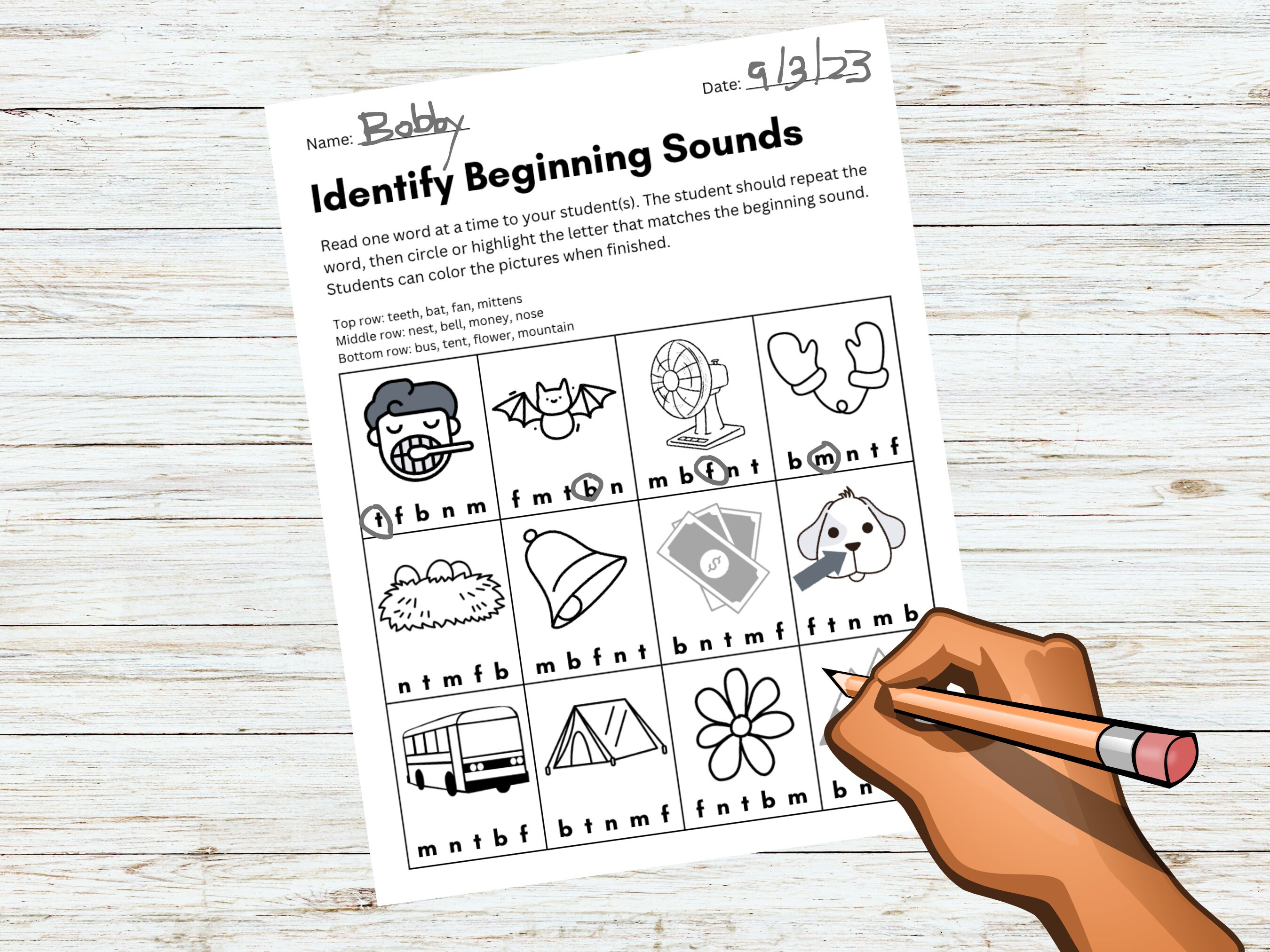 Beginning Sounds Worksheets for Phonemic Awareness, Science of Reading ...